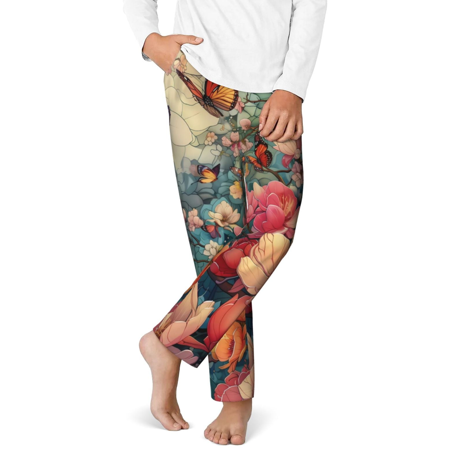 Rocae Butterflies In Blooming Garden for Teenagers' Pajama Pants,Girls ...