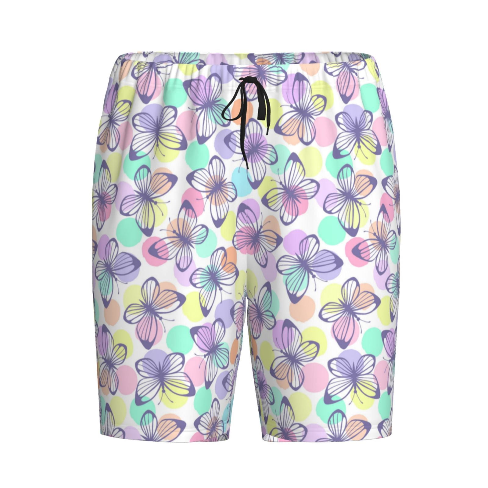 Rocae Butterflies on Polka Dots for Men's Soft Sleep Pajama Shorts ...