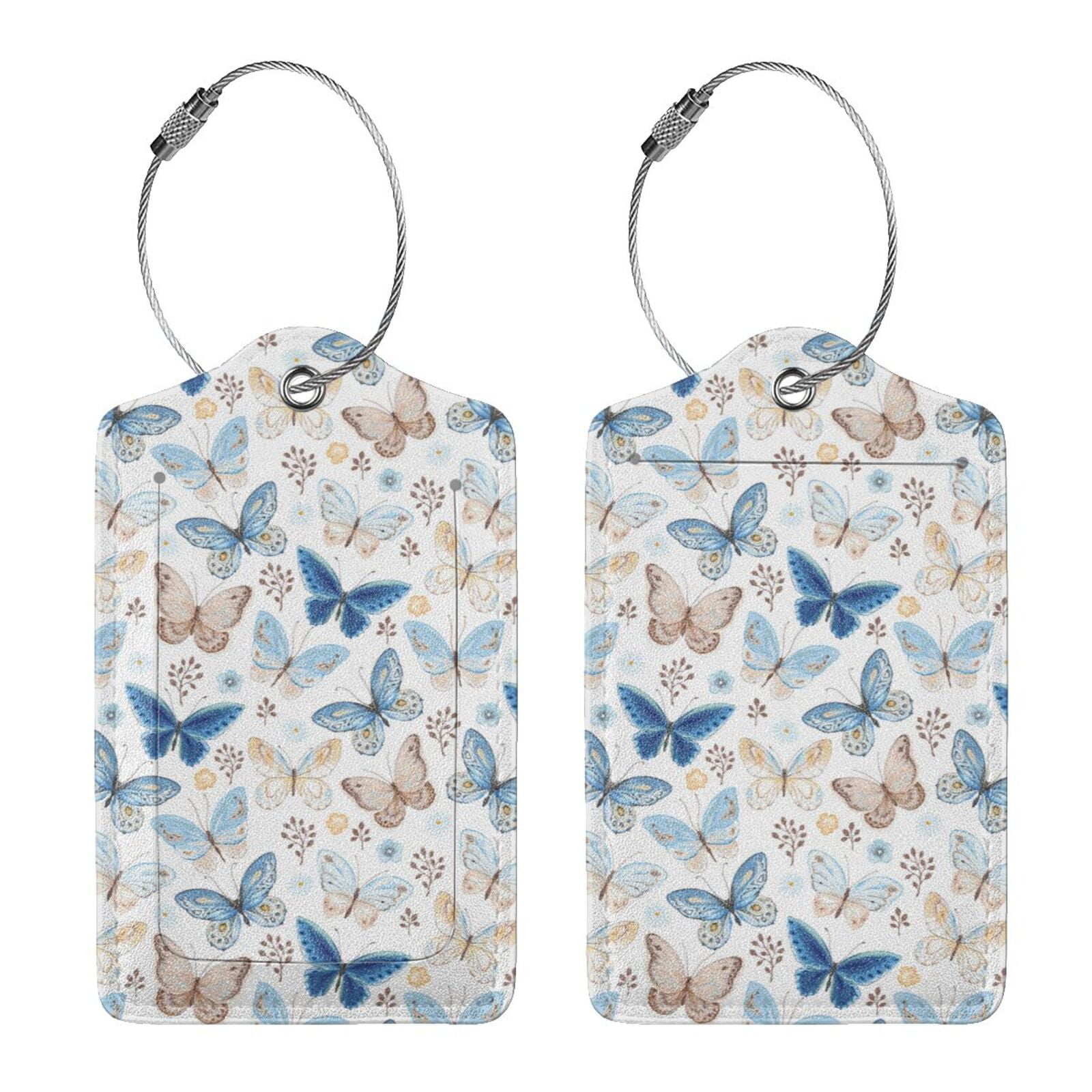 Rocae Butterfly for Leather Luggage Baggage Tags ID Label Privacy Cover ...