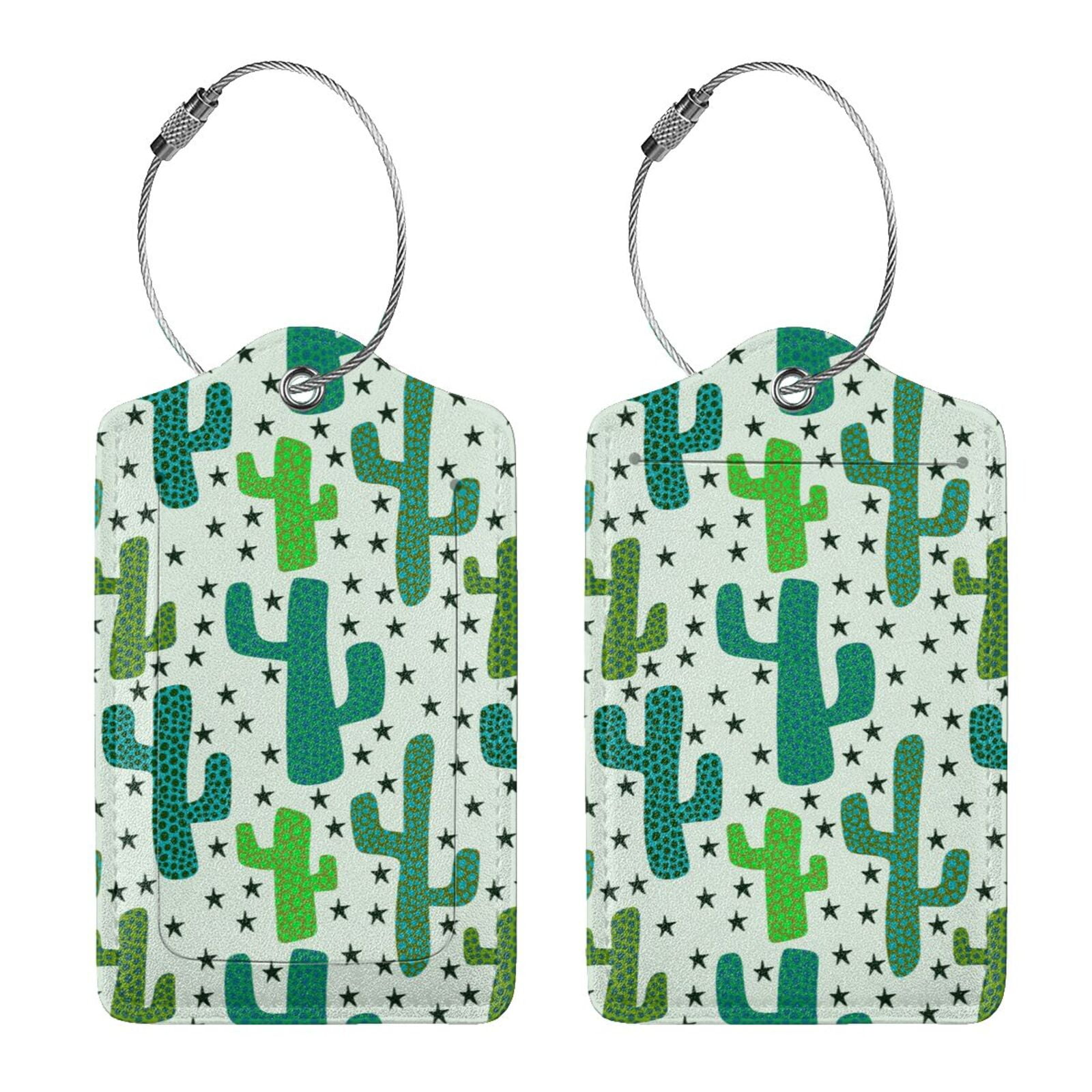 Rocae Cactus 1 for Leather Luggage Baggage Tags ID Label Privacy Cover ...