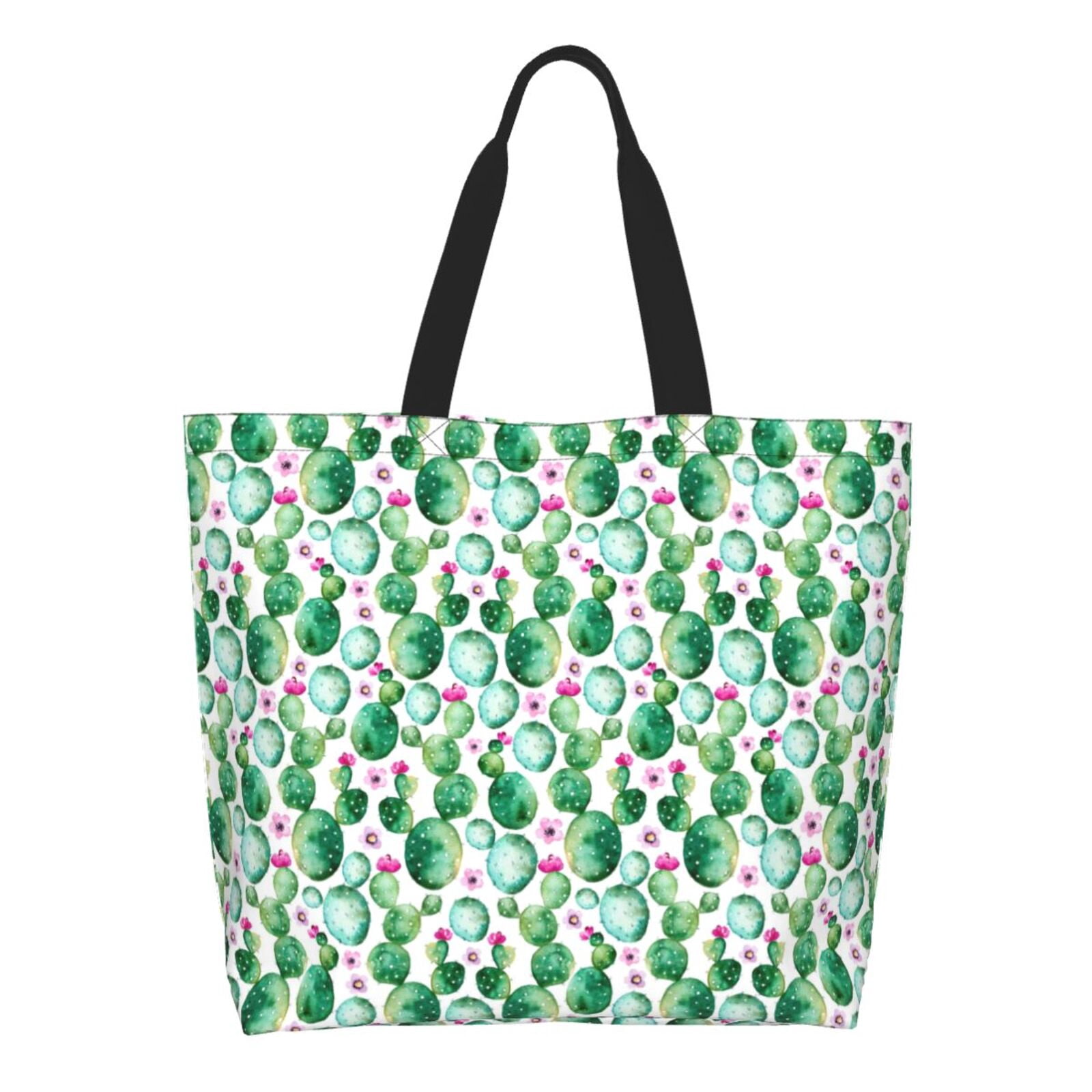 Rocae Cactus Plants for Big Capacity Shoulder Bag with Pockets,Tote Bag ...
