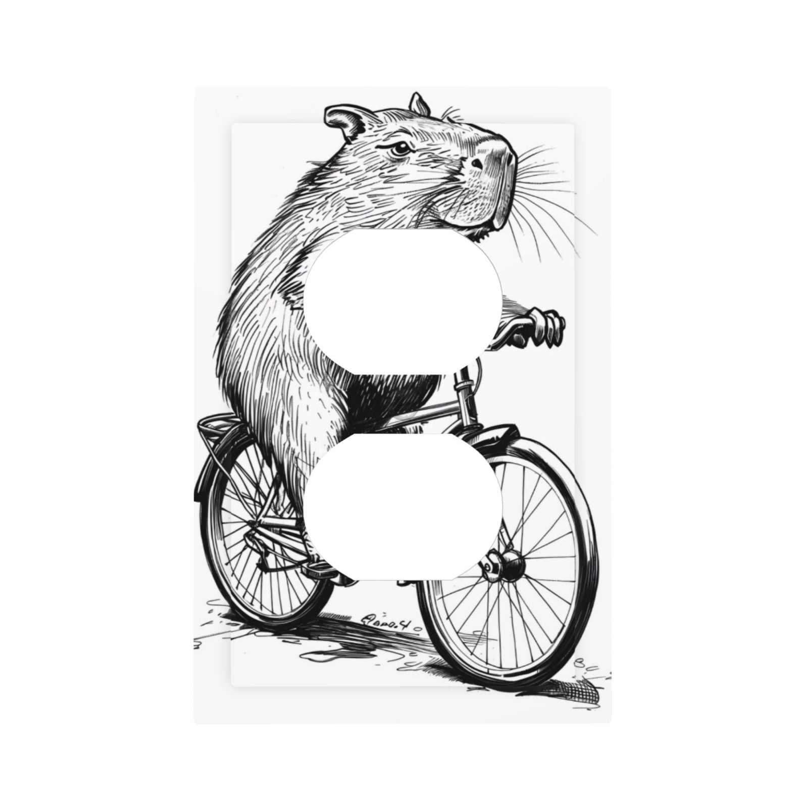 Rocae Capybara Riding Bicycle for Decorator Light Switch or Receptacle ...