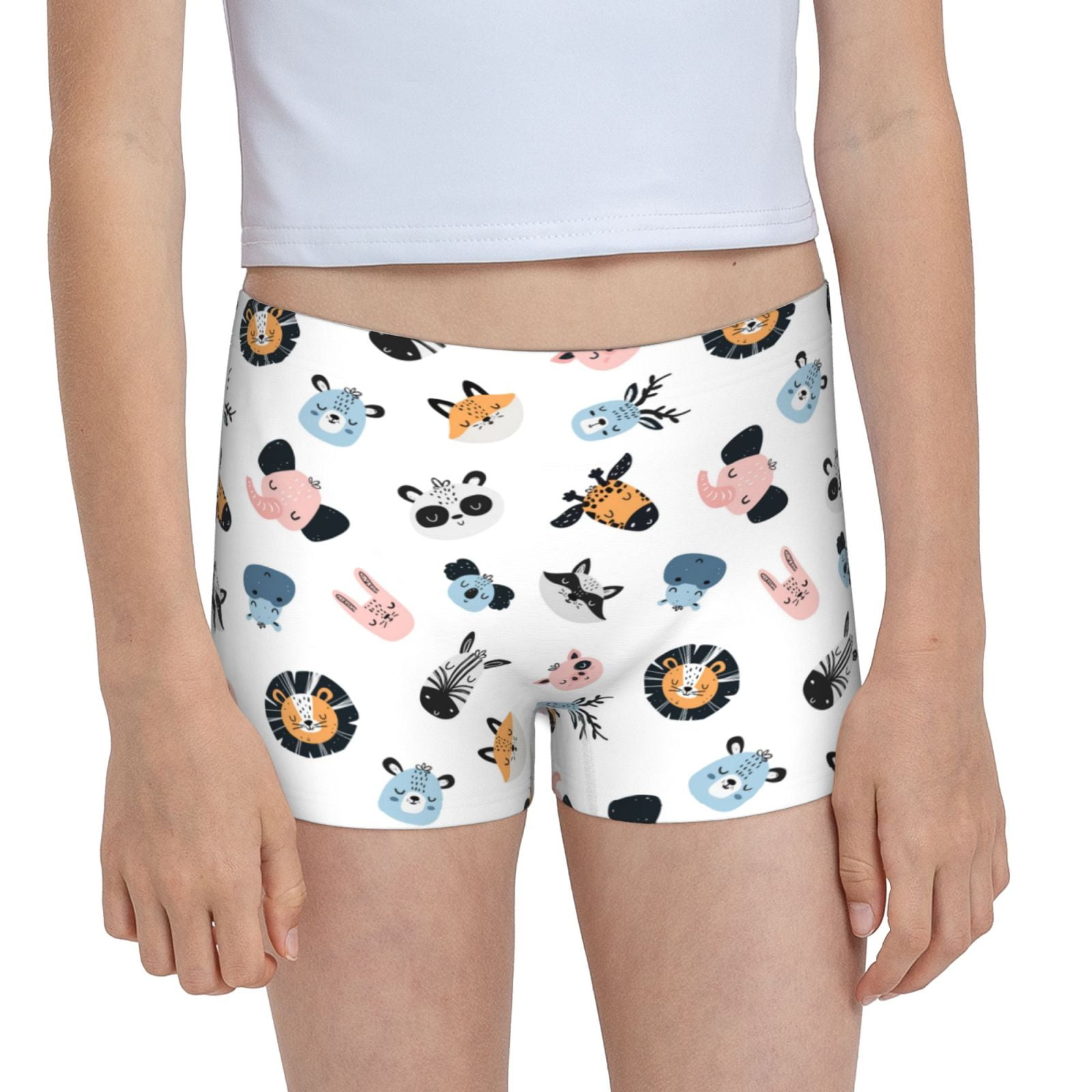 Rocae Cartoon Animals for Girls' Cotton Boxer Briefs, Soft Mid-rise ...