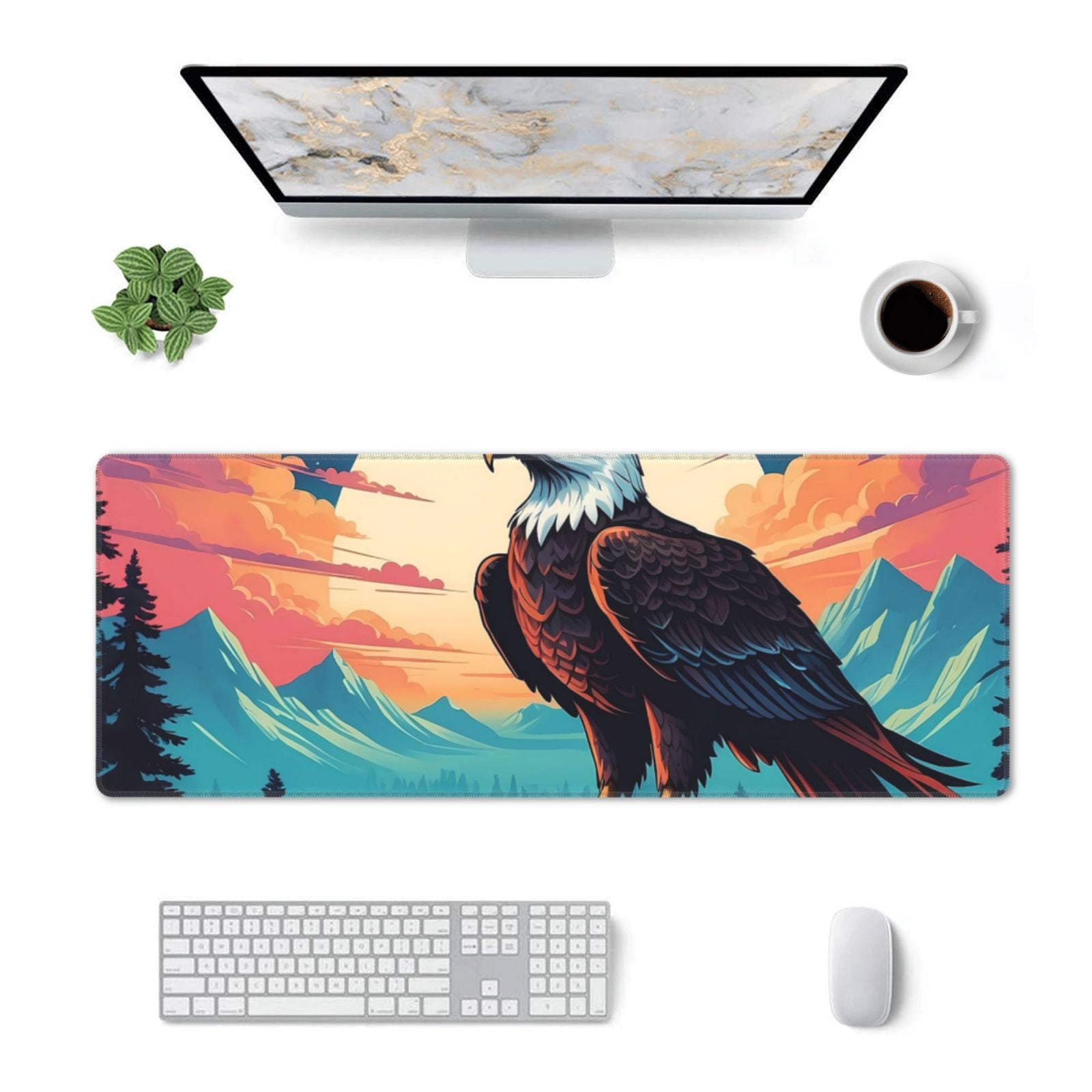 Rocae Cartoon Iceberg Bald Eagle for Gaming Mouse Pad, Mouse Pad Large ...