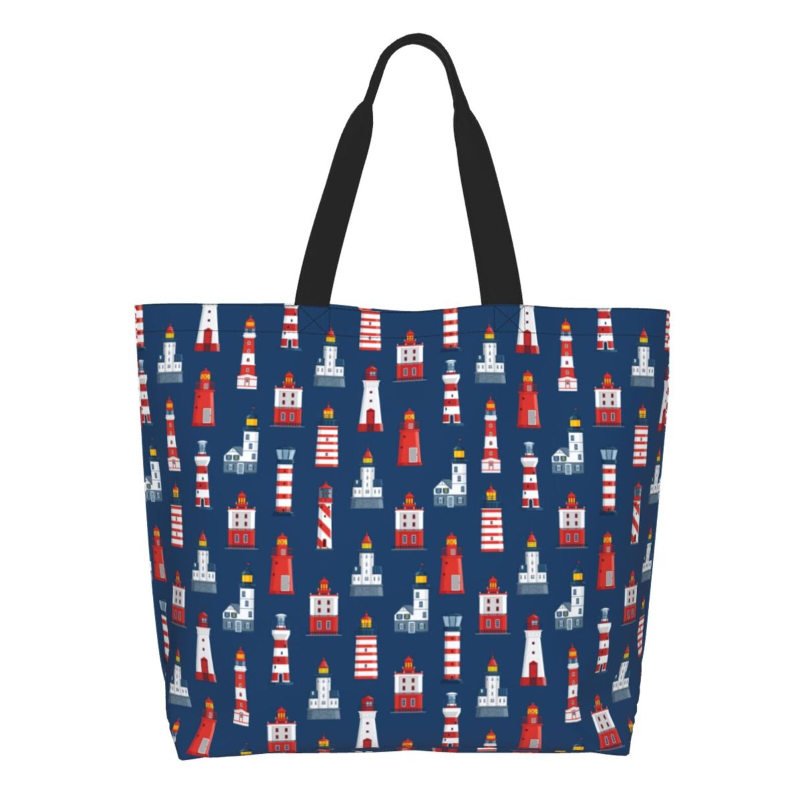 Rocae Cartoon Lighthouse for Big Capacity Shoulder Bag with Pockets ...