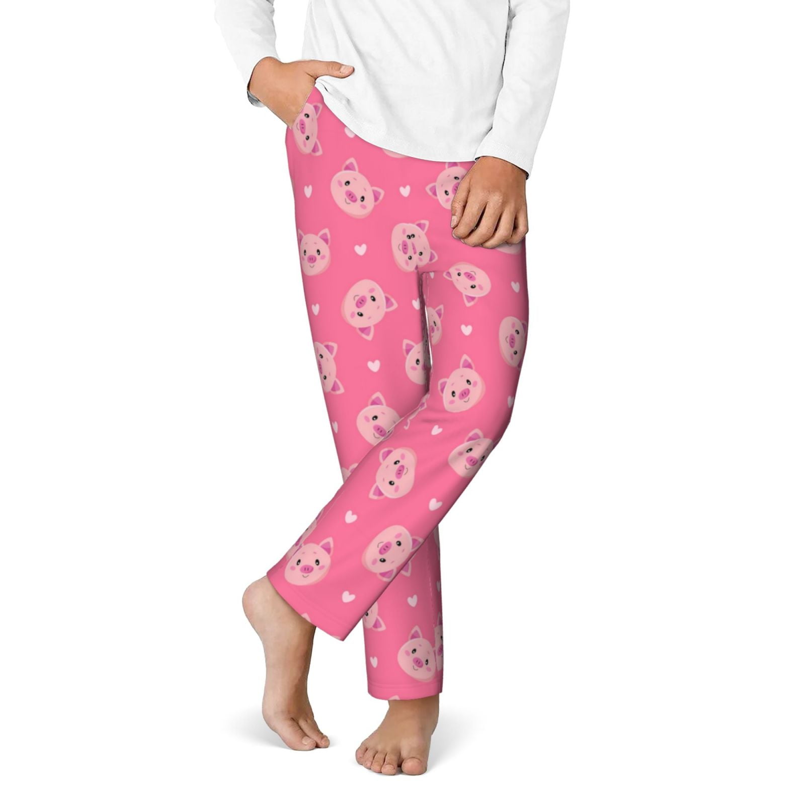 Rocae Cartoon Pigs and Hearts for Teenagers' Pajama Pants,Girls lounge ...