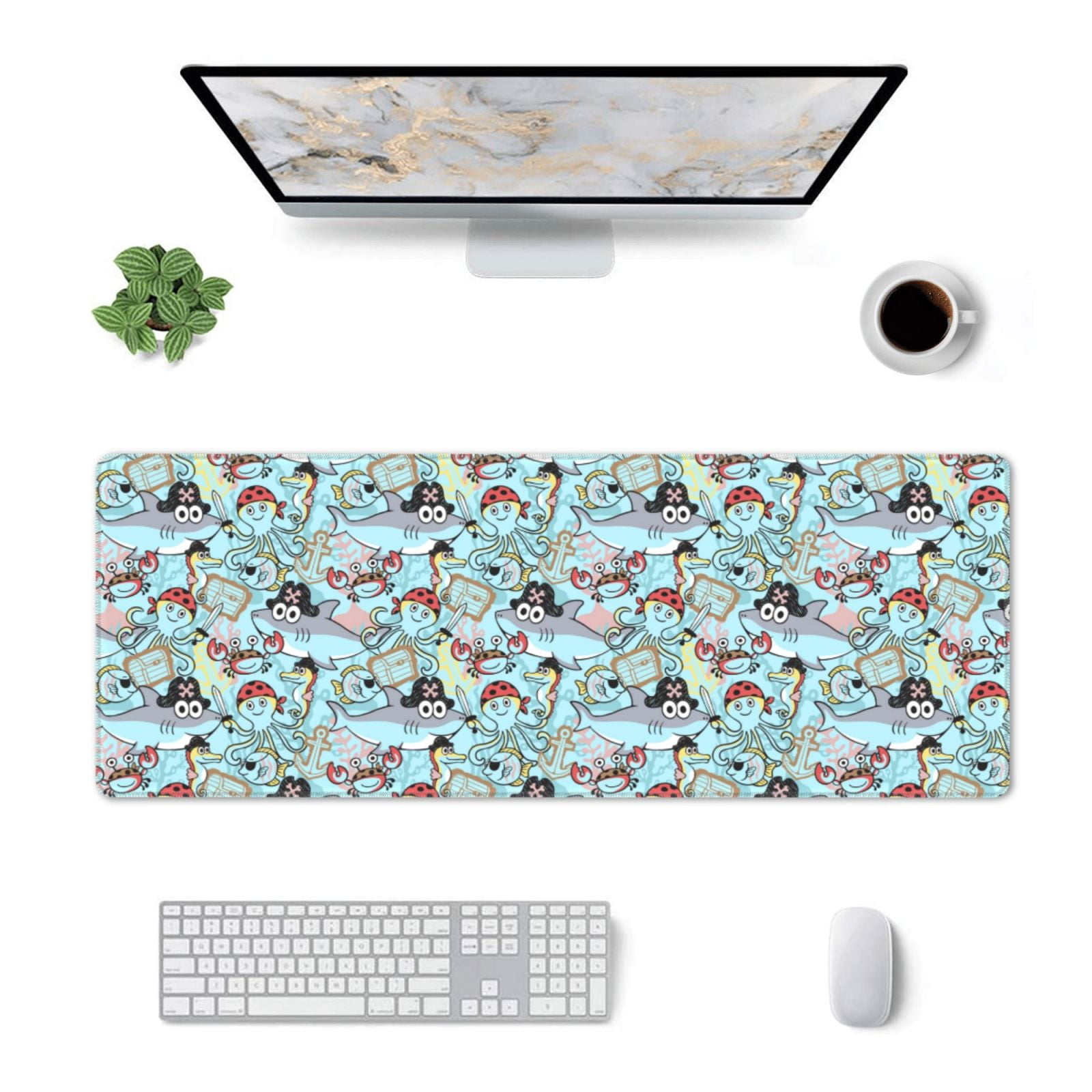 Rocae Cartoon Pirate for Gaming Mouse Pad, Mouse Pad Large, Office ...