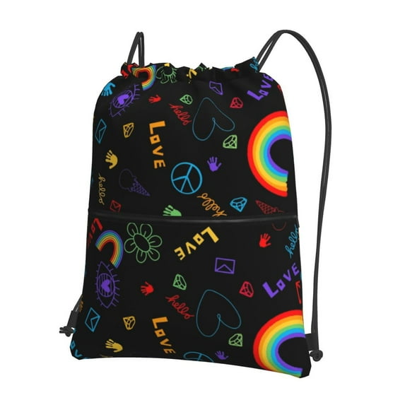 Rocae Cartoon Pride Lgbt for Drawstring zipper Backpack Gym Backpack ...
