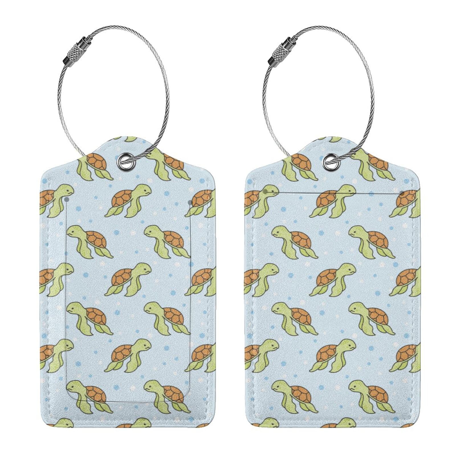 Rocae Cartoon Sea Turtle for Leather Luggage Baggage Tags ID Label ...