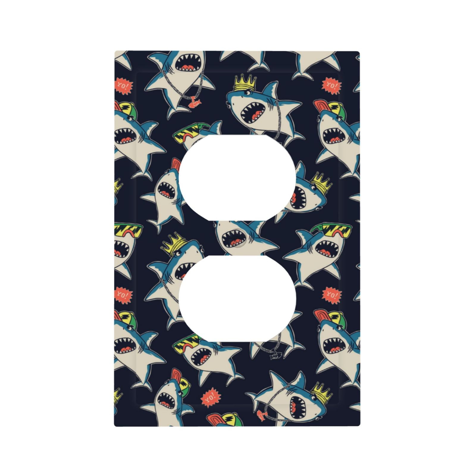Rocae Cartoon Sharks for Decorator Light Switch or Receptacle Outlet ...
