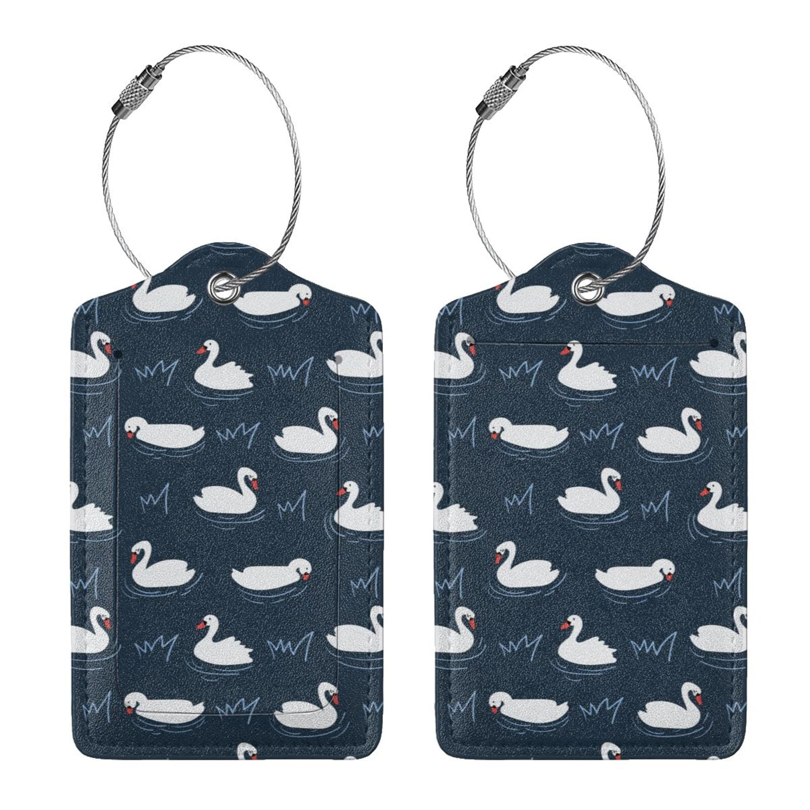 Rocae Cartoon Swan for Leather Luggage Baggage Tags ID Label Privacy ...