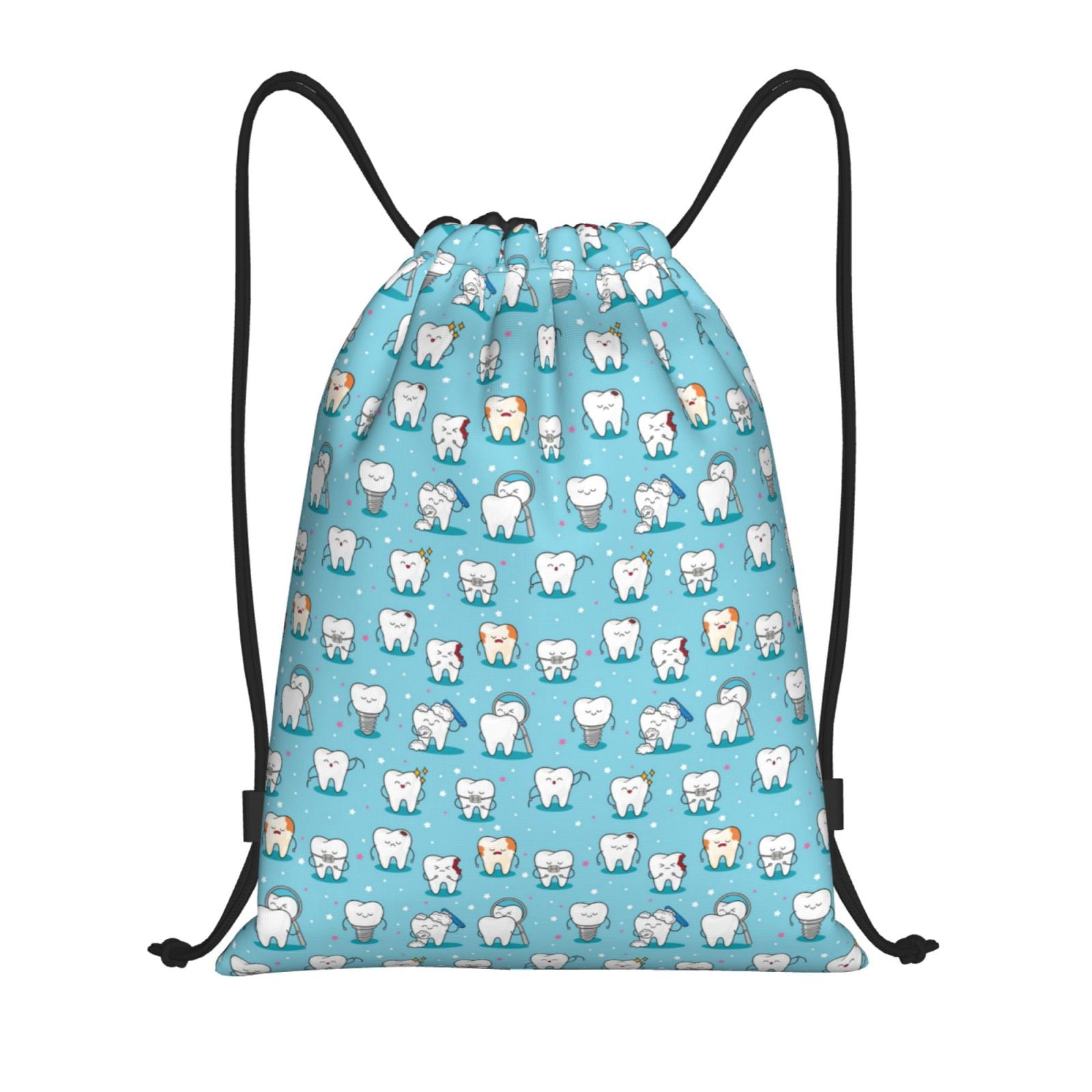 Rocae Cartoon Teeth for Gym Bag Drawstring Bags Gym Backpack for Gym ...