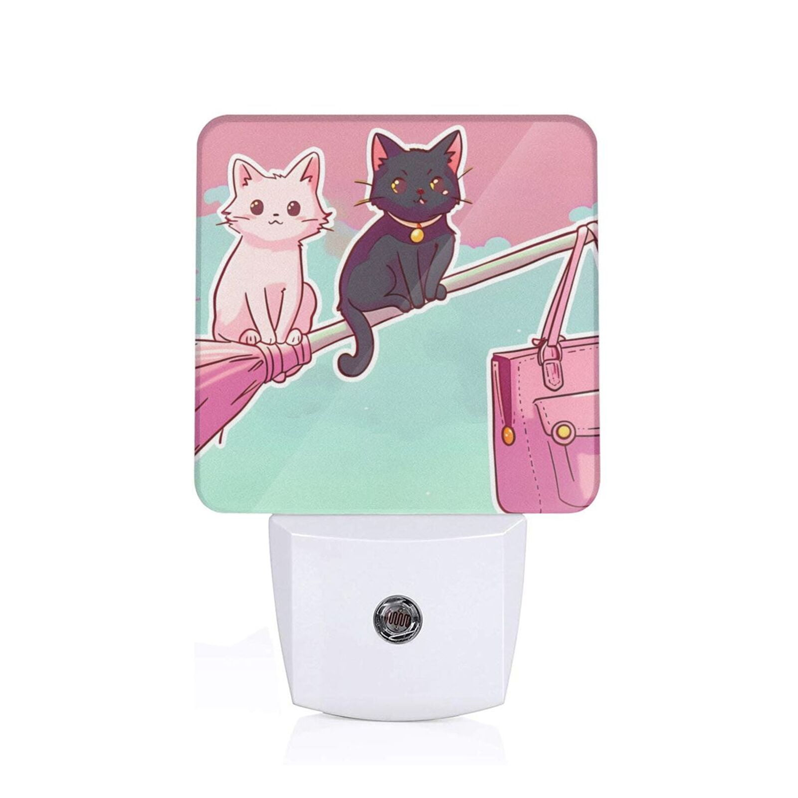 Rocae Cats On Broomstick for 0.5W Plug in Night Light, Dusk to Dawn ...