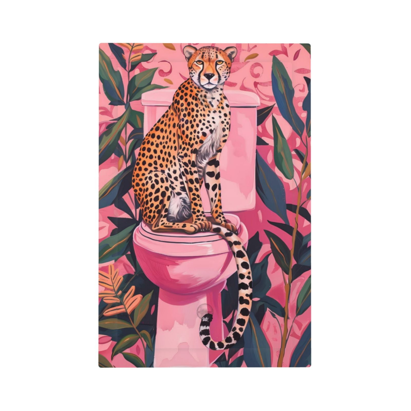 Rocae Cheetah On Toilet Humor Art for Decorator Light Switch or ...