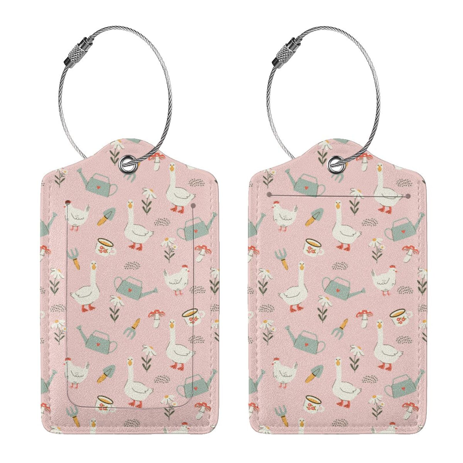 Rocae Chicken And Goose for Leather Luggage Baggage Tags ID Label ...