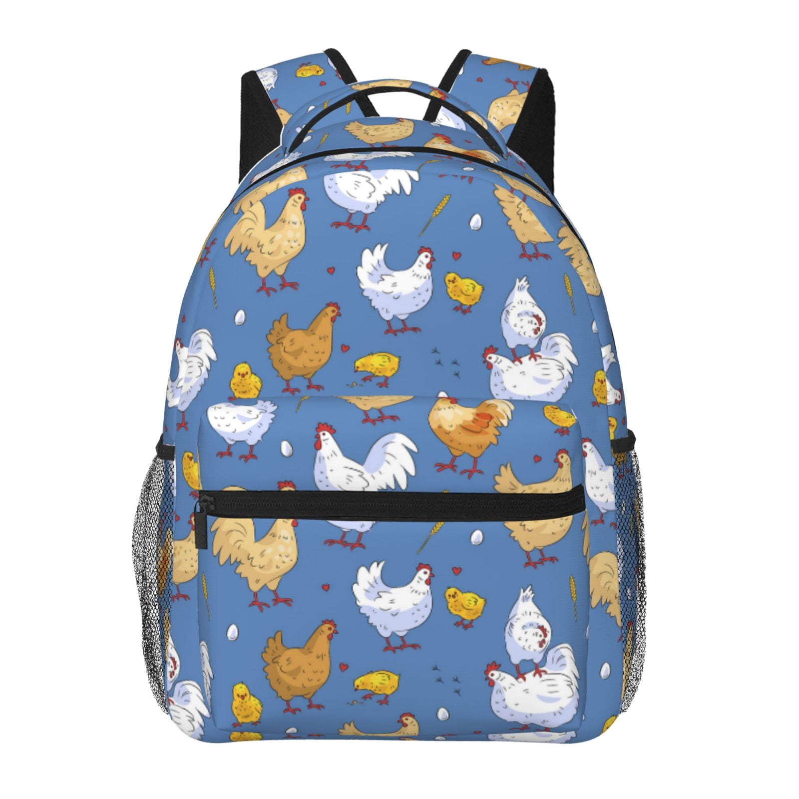 Rocae Chicken Family Print Lightweight Casual Backpack Travel Hiking ...