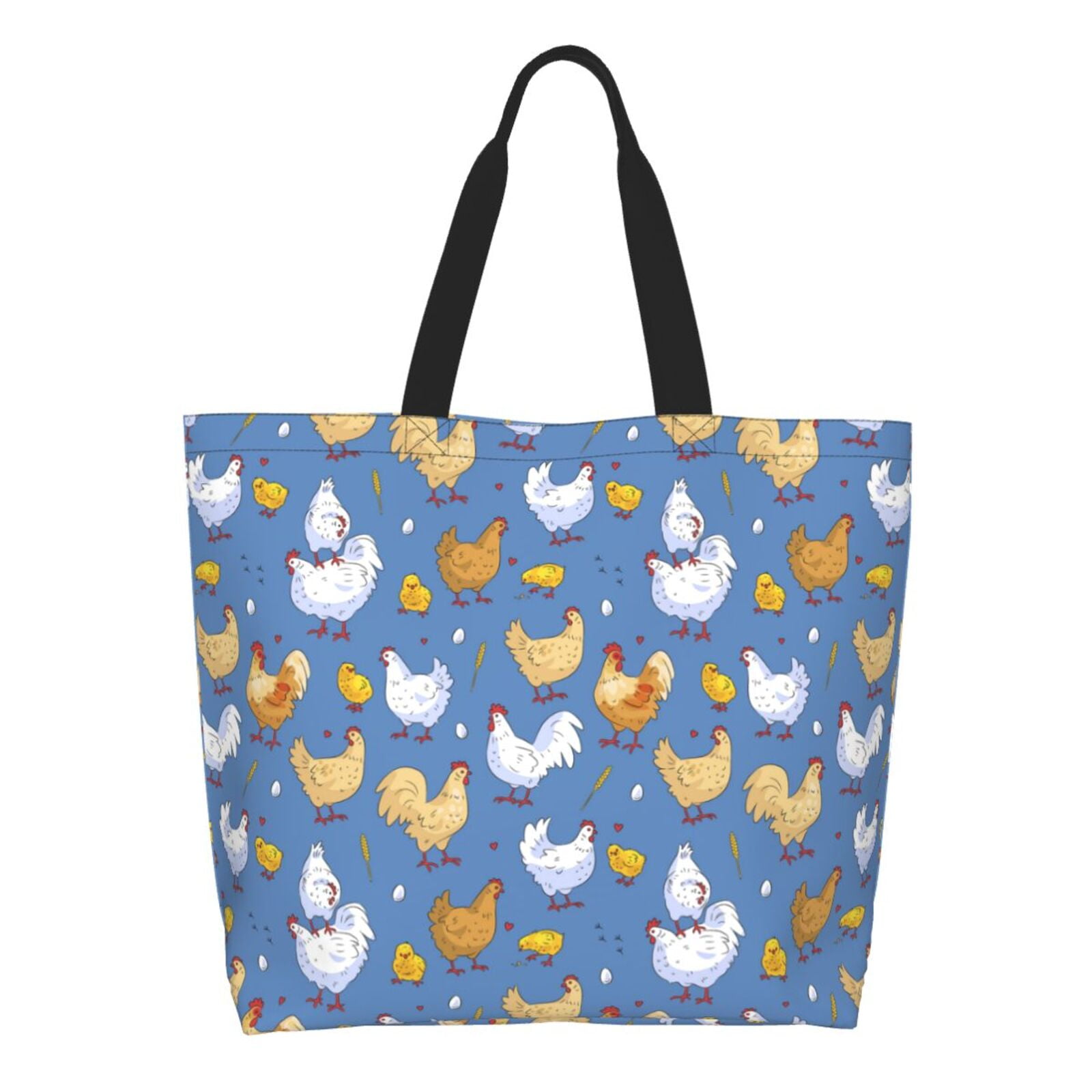 Rocae Chicken Family for Big Capacity Shoulder Bag with Pockets,Tote ...