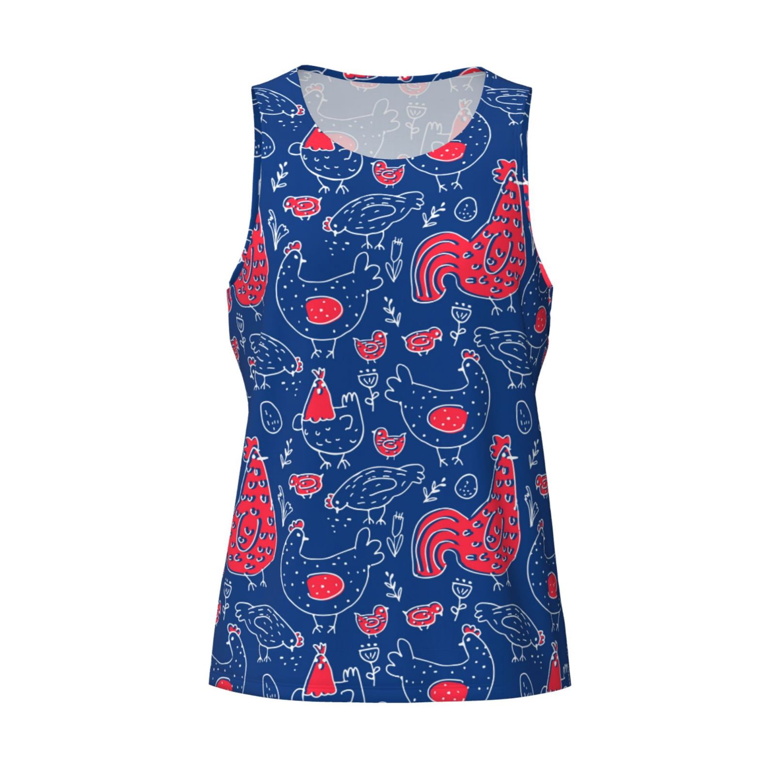 Rocae Chicken and Rooster for Men's Workout Tank Top Men's Running Tank ...