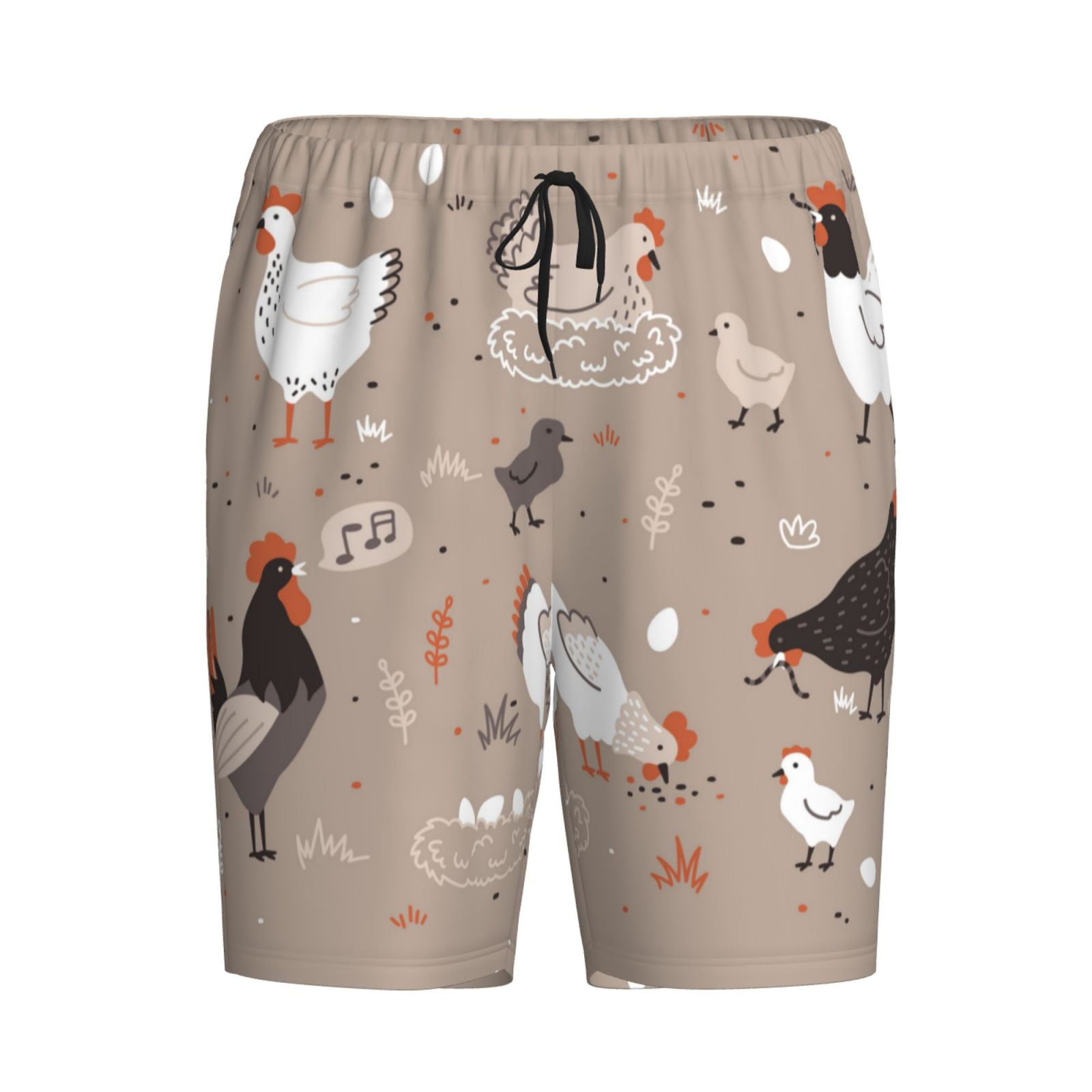 Rocae Chicken for Men's Soft Sleep Pajama Shorts, Waistband and Pockets ...