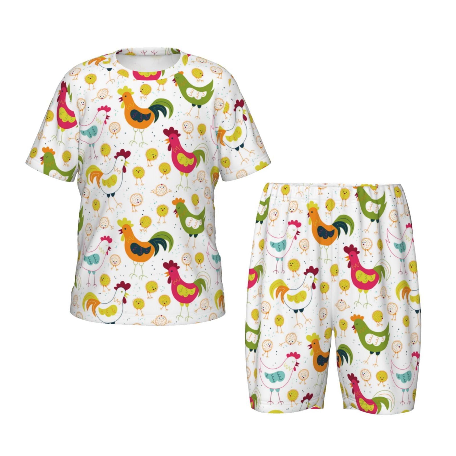 Rocae Chickens A for Short-Sleeved Summer Pajama Set for Girls and Boys ...