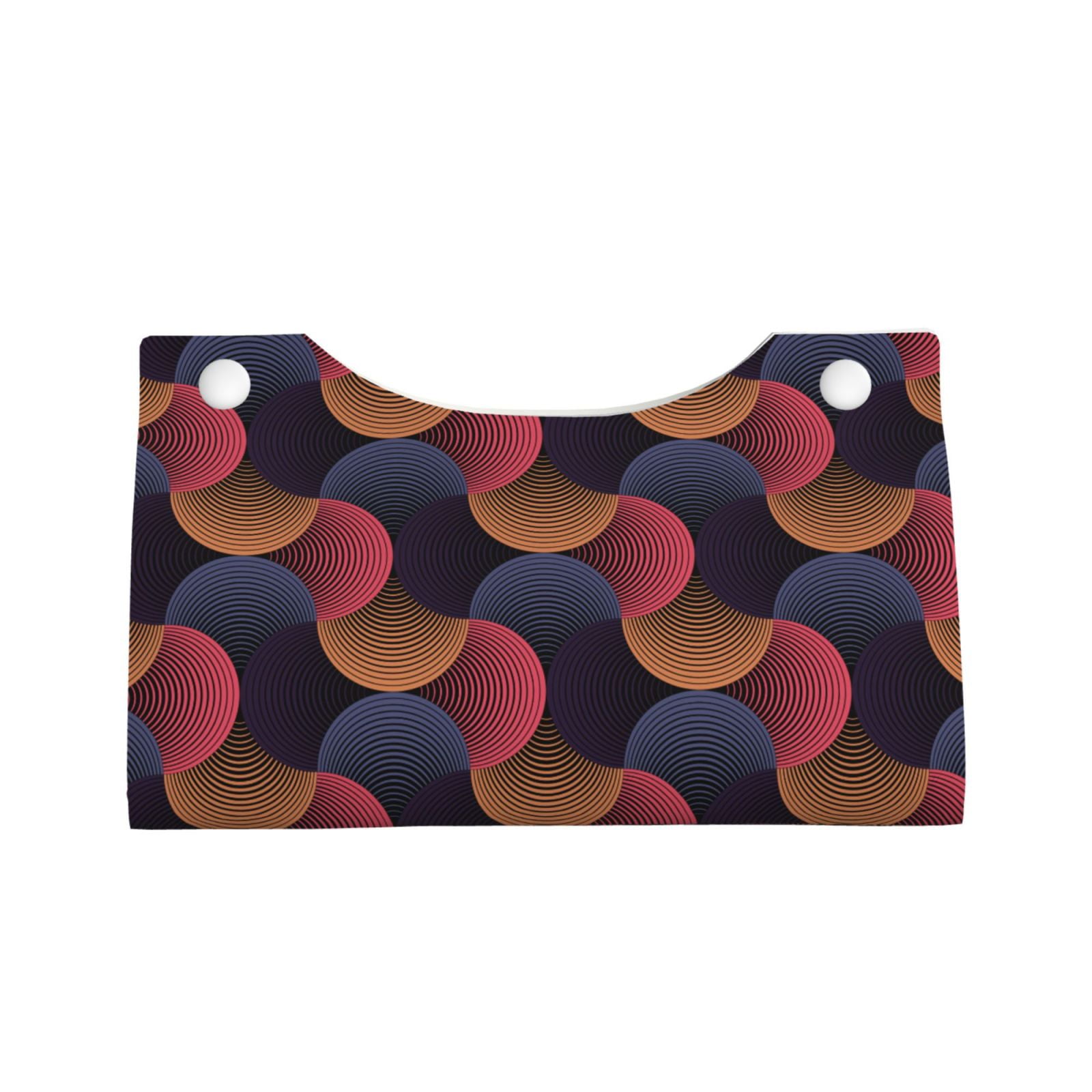 Rocae Circular Stripes Print Long Tissue Box Lid Durable Leather Tissue ...