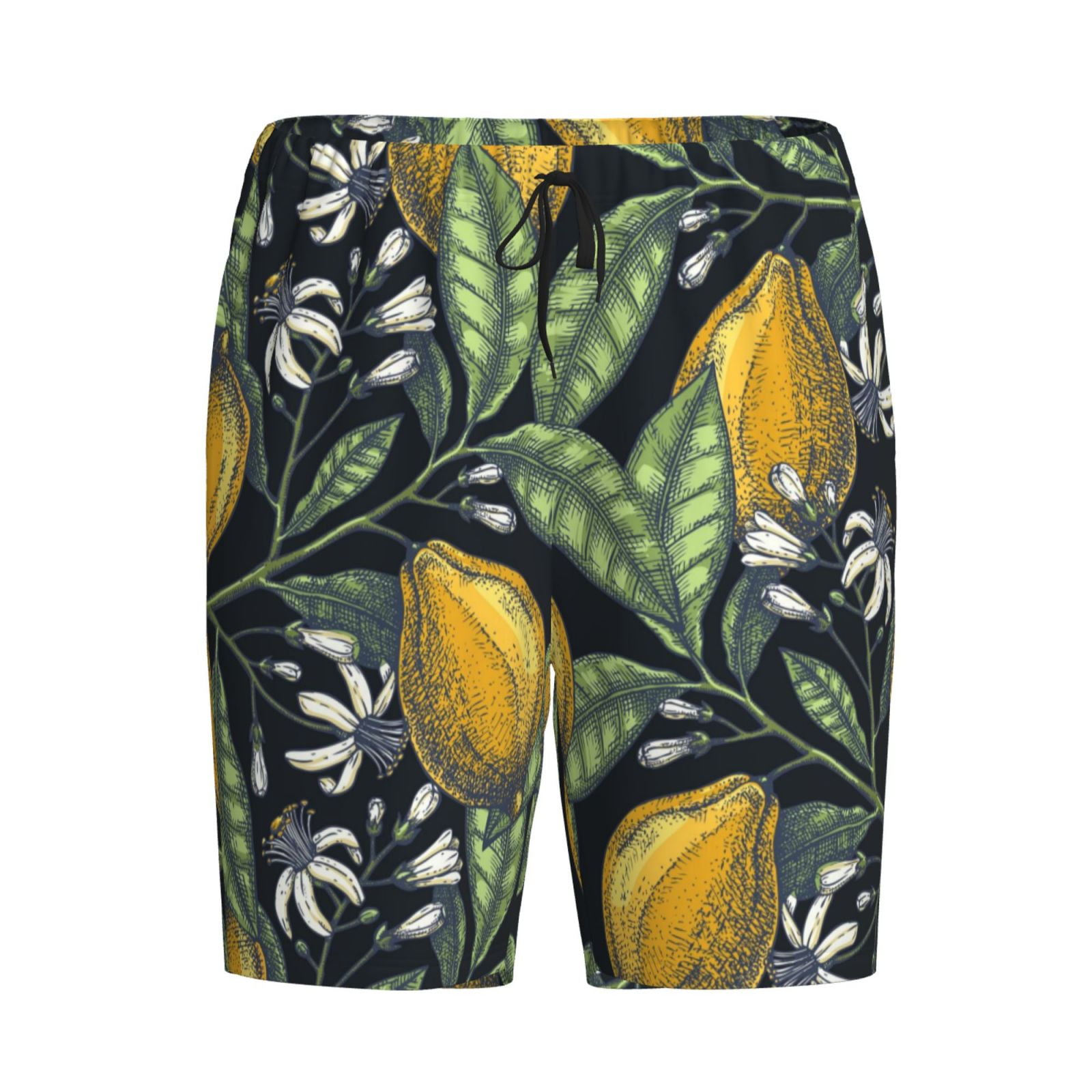 Rocae Citrus Fruits Elegant Lemons for Men's Soft Sleep Pajama Shorts ...