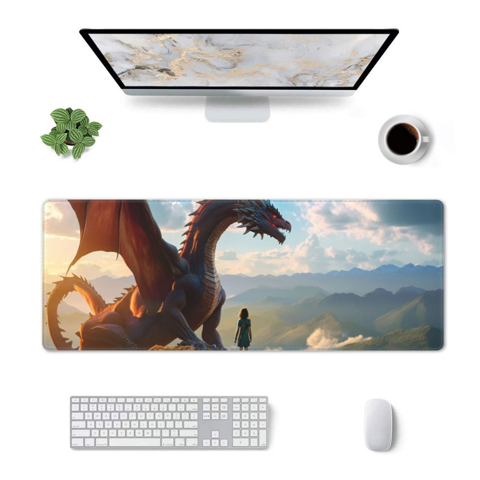 Rocae Clear Sky Mountain Red Dragon for Gaming Mouse Pad, Mouse Pad ...