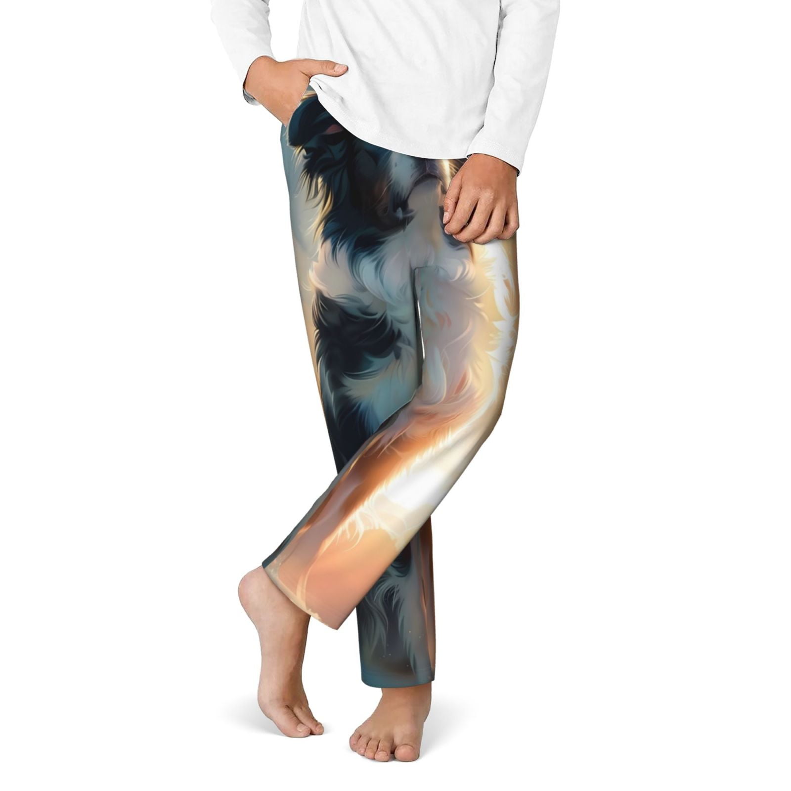 Rocae Cloud Border Collie for Teenagers' Pajama Pants,Girls lounge ...