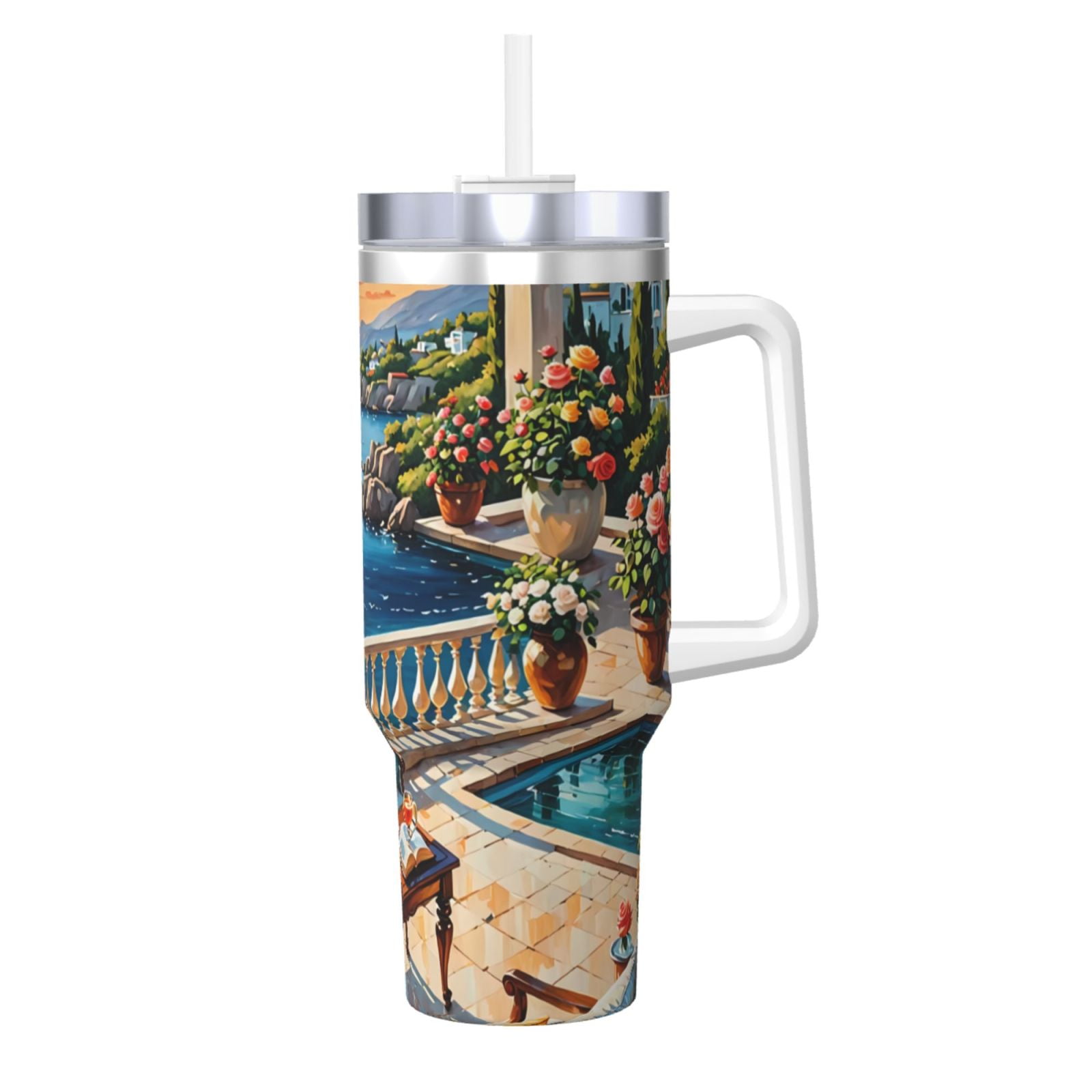 Rocae Coastal Style Garden Villa for 40OZ Ice Bully With Handle Keeps ...