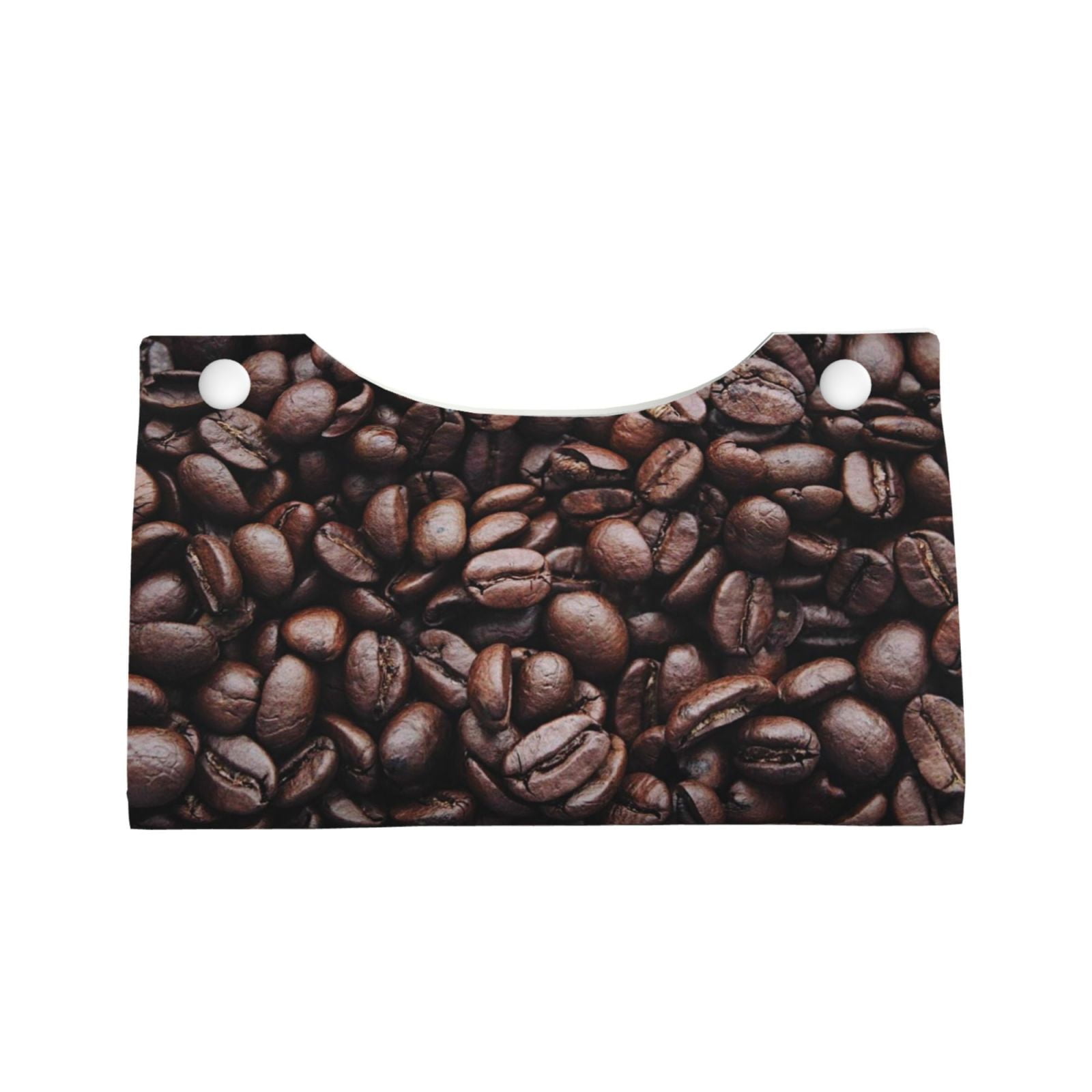 Rocae Coffee Bean Print Long Tissue Box Lid Durable Leather Tissue Box ...