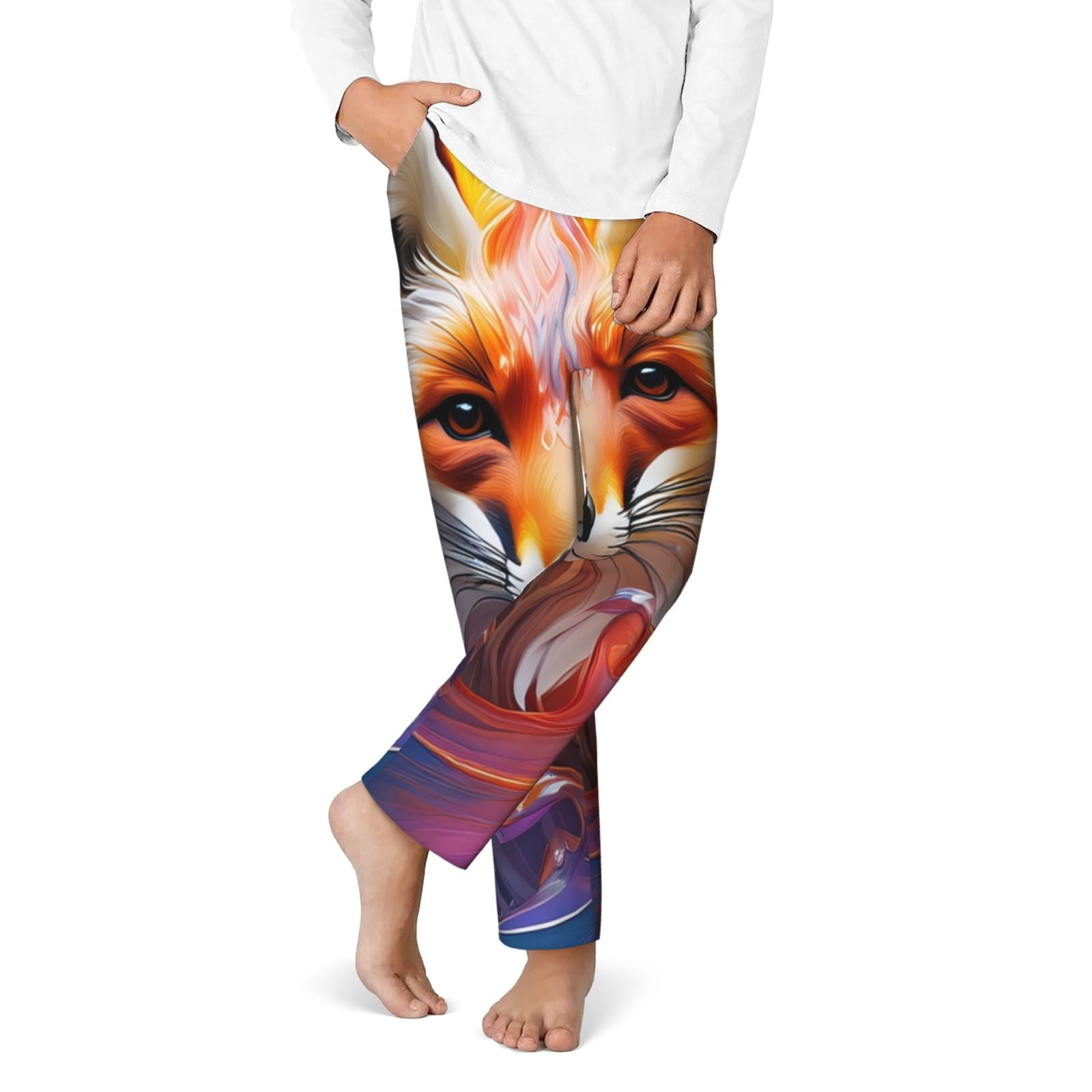 Rocae Color Splash Fox Portrait for Teenagers' Pajama Pants,Girls ...