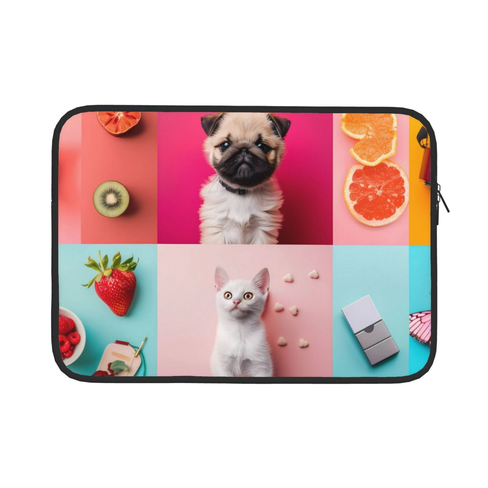 Rocae Colorful Dog Cat Collage for Classic Slim Ergonomic Briefcase and ...