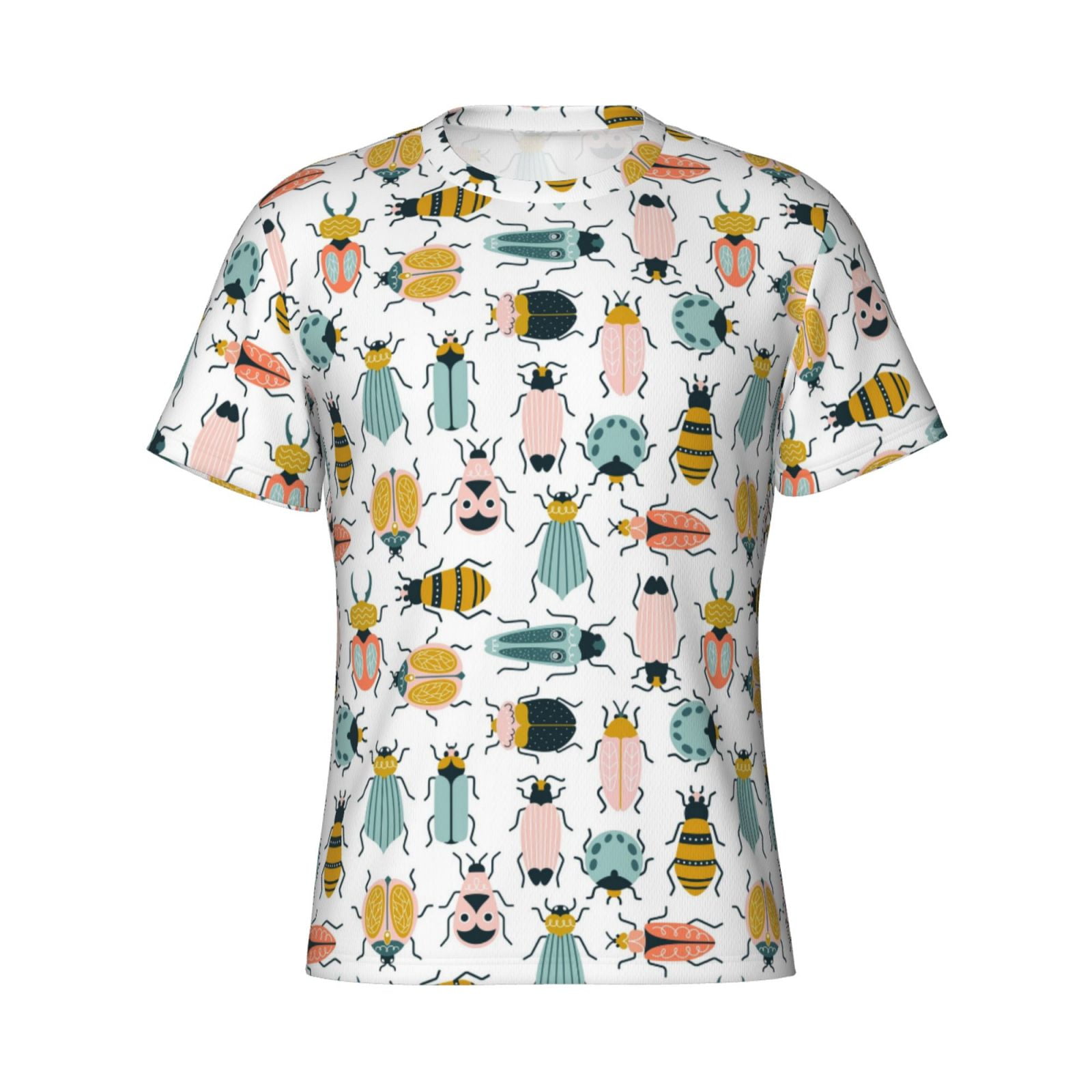 Rocae Colorful Insects for Men's Moisture-Wicking Crew Tee - T-Shirt ...