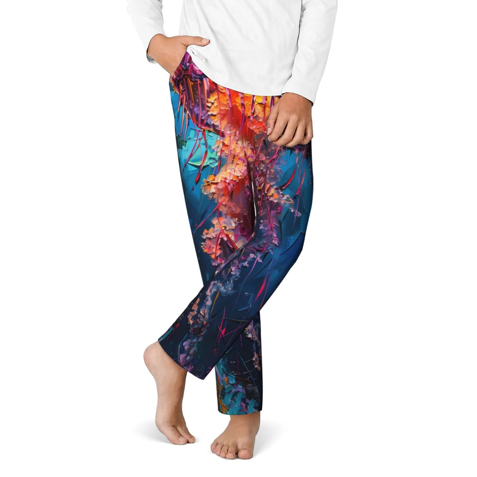 Rocae Colorful Jellyfish Abstract for Teenagers' Pajama Pants,Girls ...