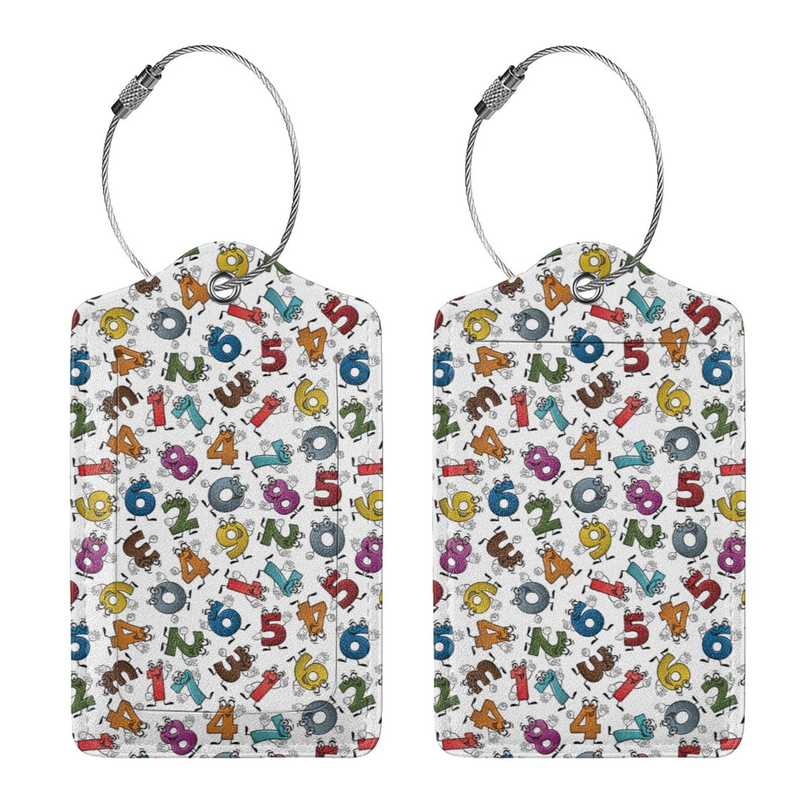 Rocae Colorful Numbers for Leather Luggage Baggage Tags ID Label ...