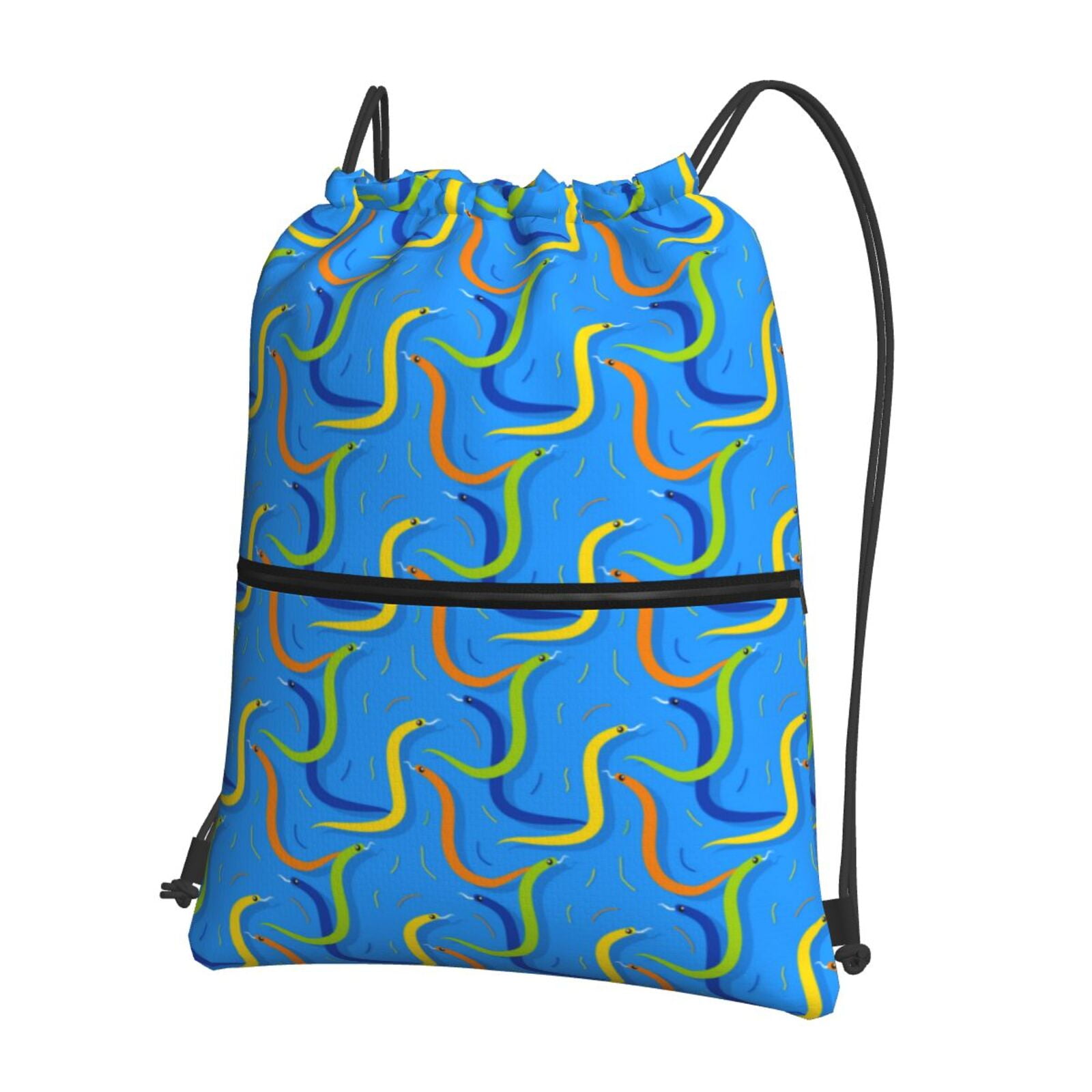 Rocae Colorful Snake for Drawstring zipper Backpack Gym Backpack Bag ...