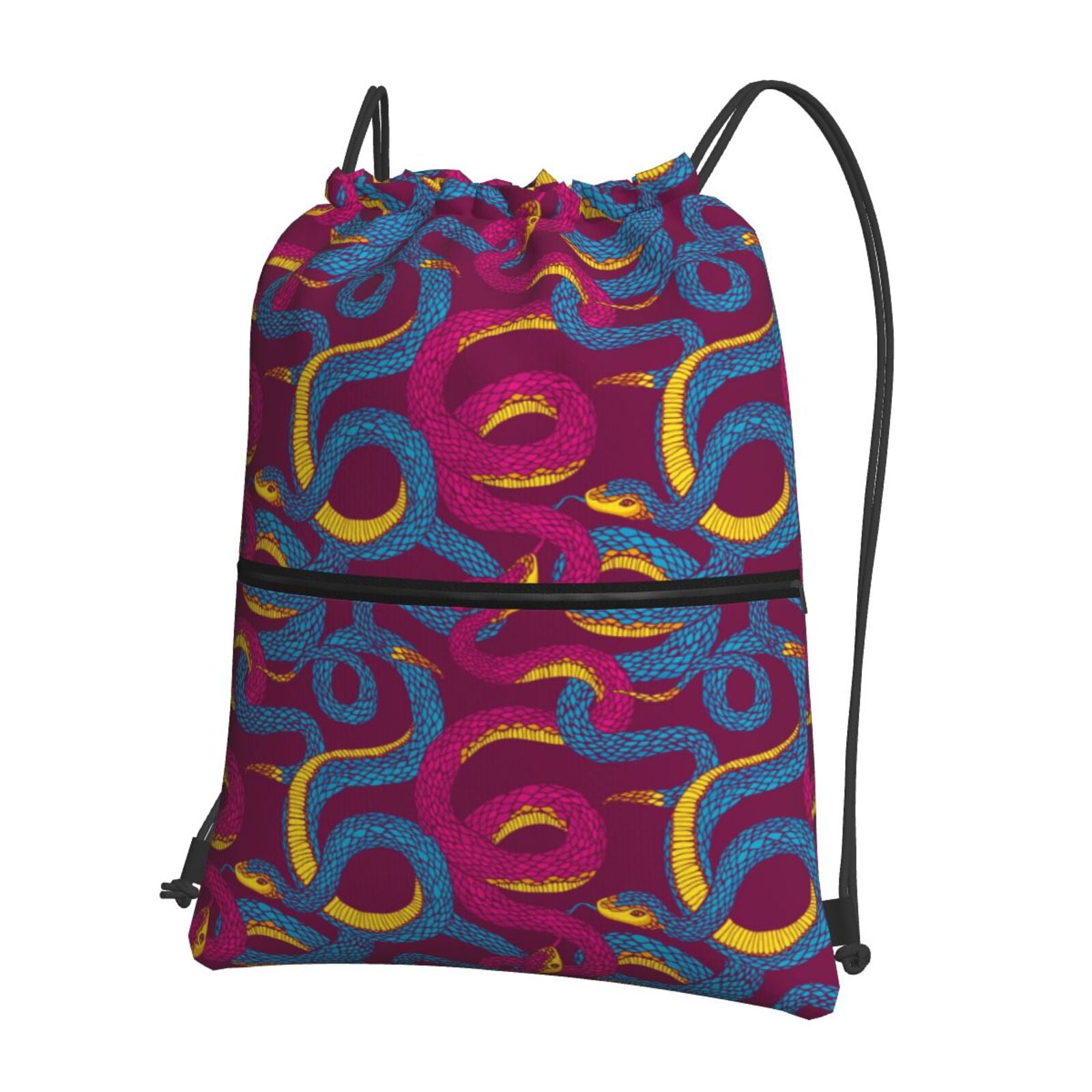 Rocae Colorful Snake for Drawstring zipper Backpack Gym Backpack Bag ...