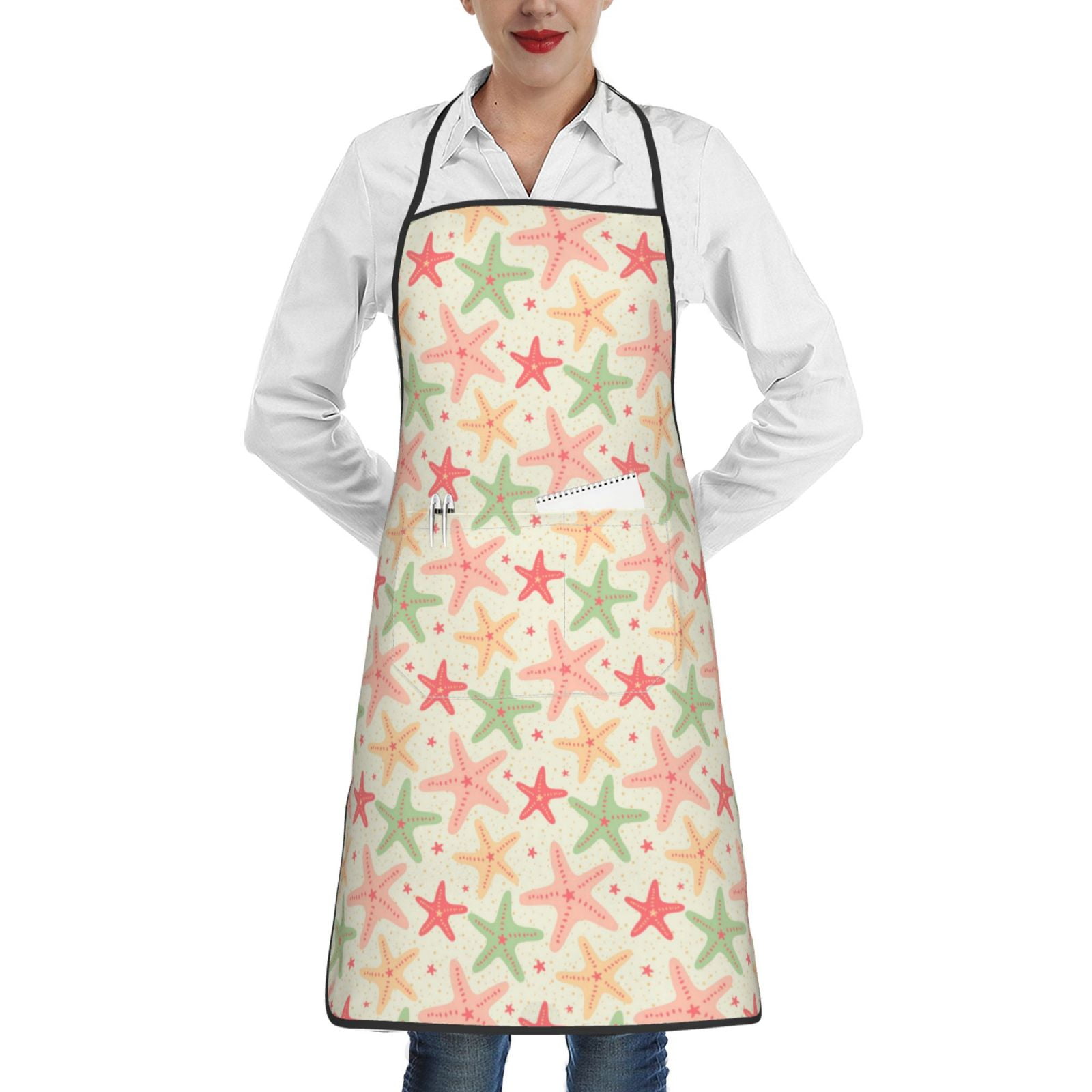 Rocae Colorful Starfish for Kitchen Aprons for Women Adjustable Cooking ...