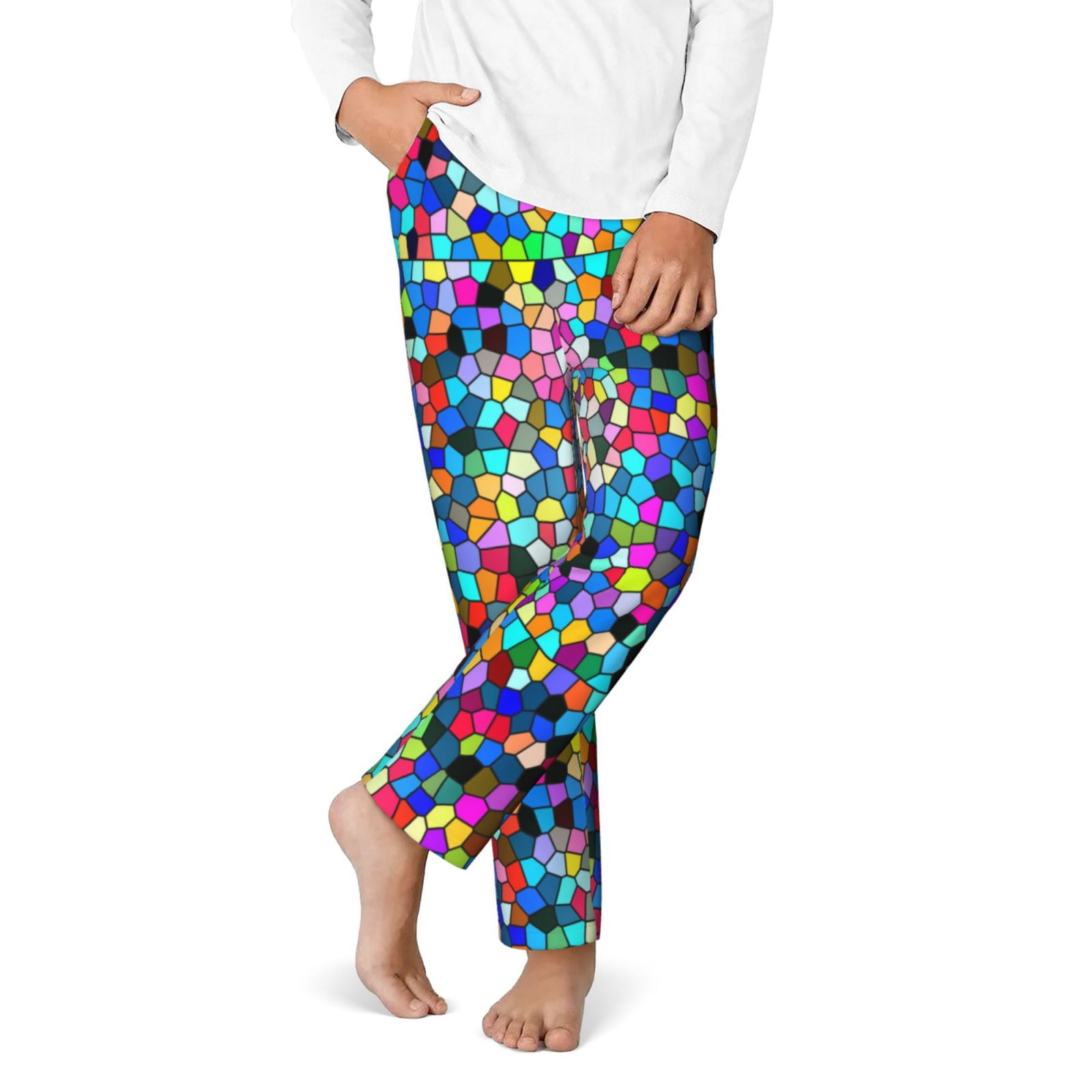 Rocae Colorful Tie Dye Stained Glass 2 for Teenagers' Pajama Pants ...