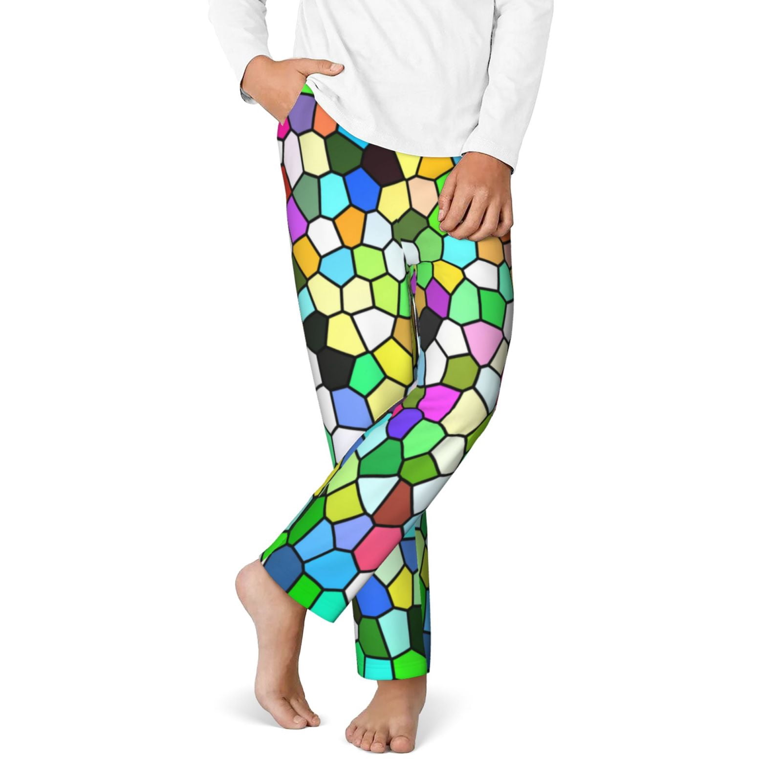 Rocae Colorful Tie Dye Stained Glass for Teenagers' Pajama Pants,Girls ...
