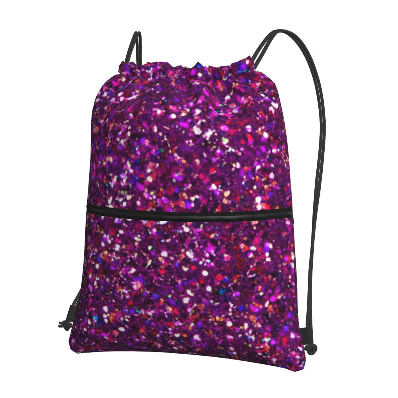 Rocae Colourful Glitter for Drawstring zipper Backpack Gym Backpack Bag ...