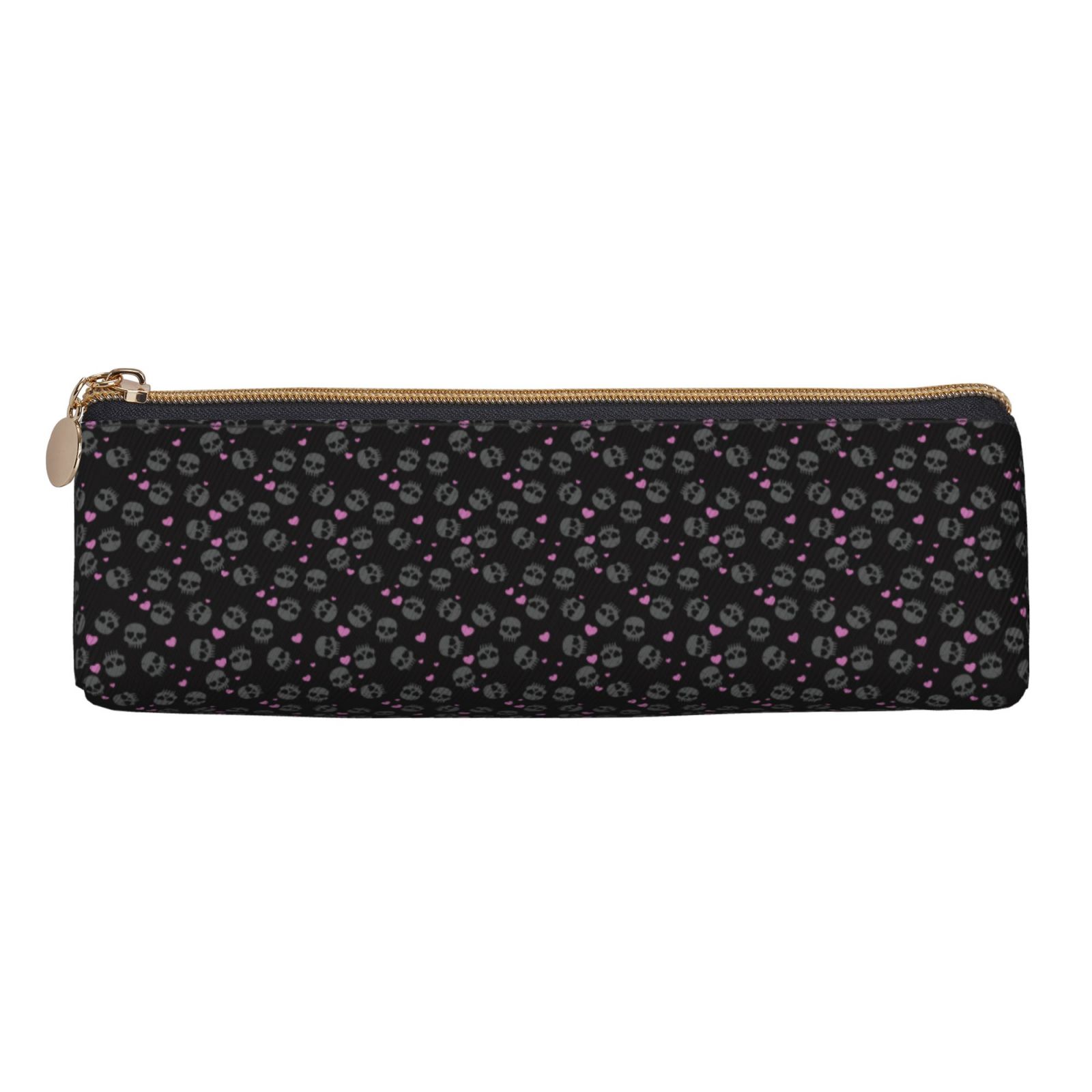 Rocae Cool Skull Love for Leather Pencil Case - Zippered Pen Case ...