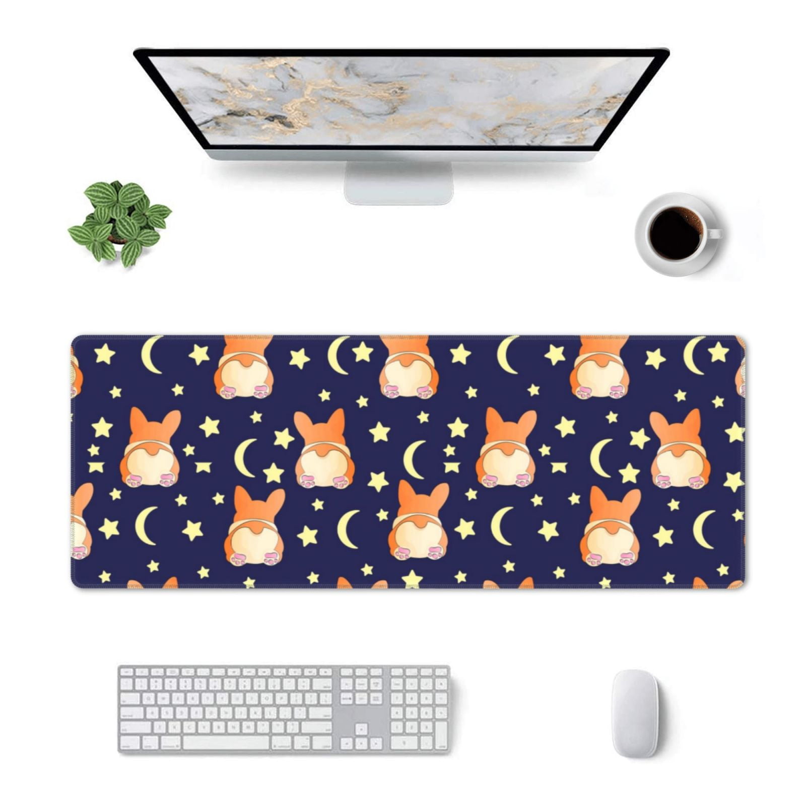 Rocae Corgi Lying With Moons And Stars for Gaming Mouse Pad, Mouse Pad ...