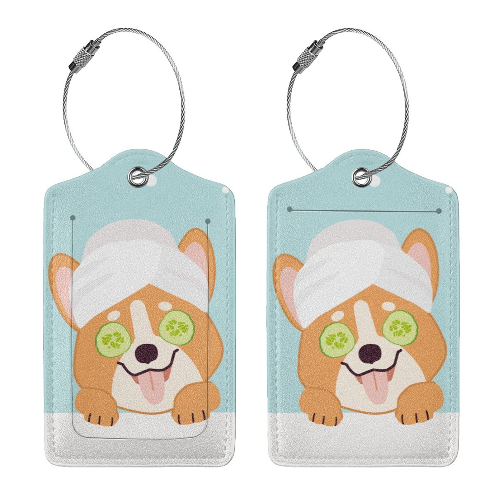 Rocae Corgi With Towel Ans Slice Cucumber for Leather Luggage Baggage ...