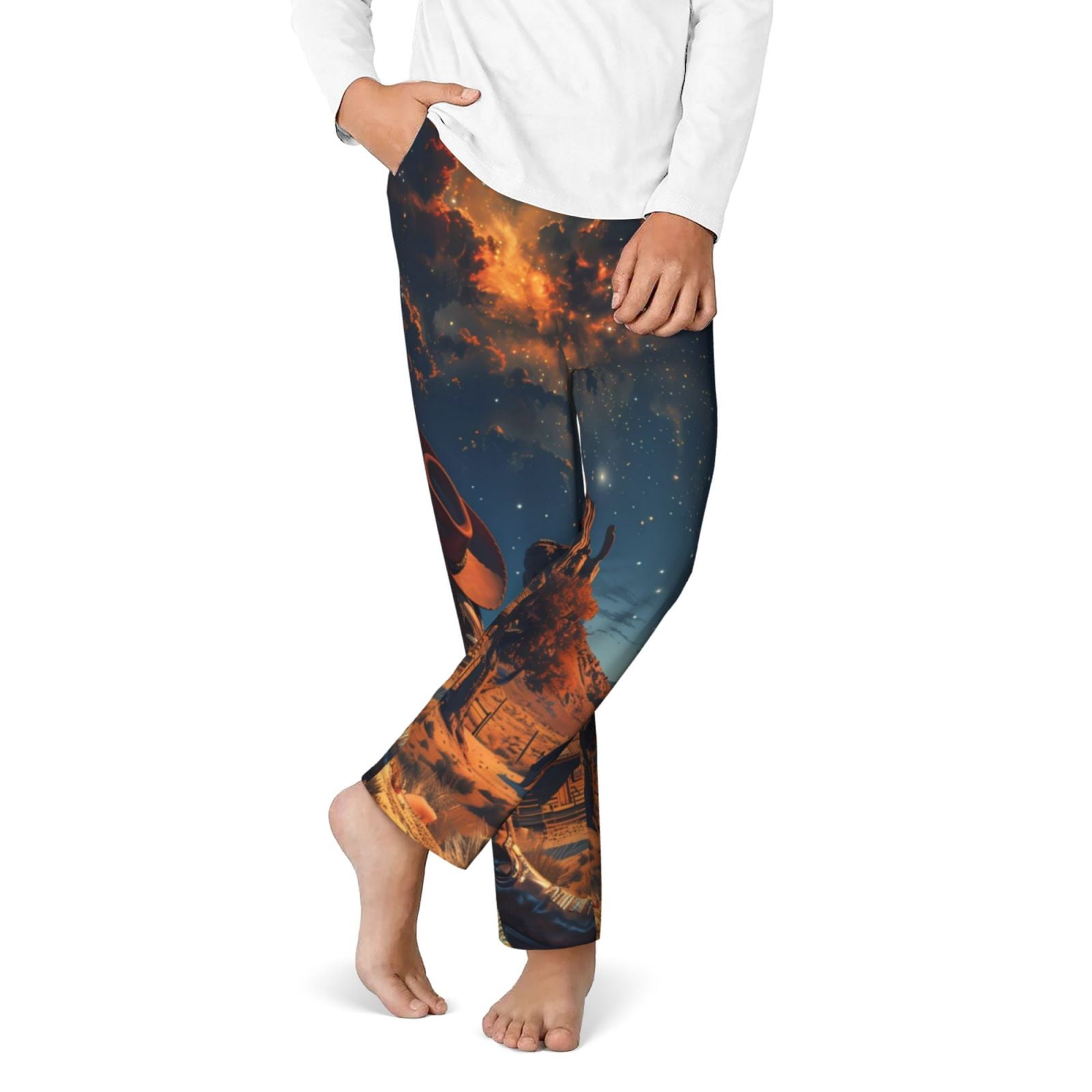 Rocae Cowboy Boots Under Starry Sky for Teenagers' Pajama Pants,Girls ...