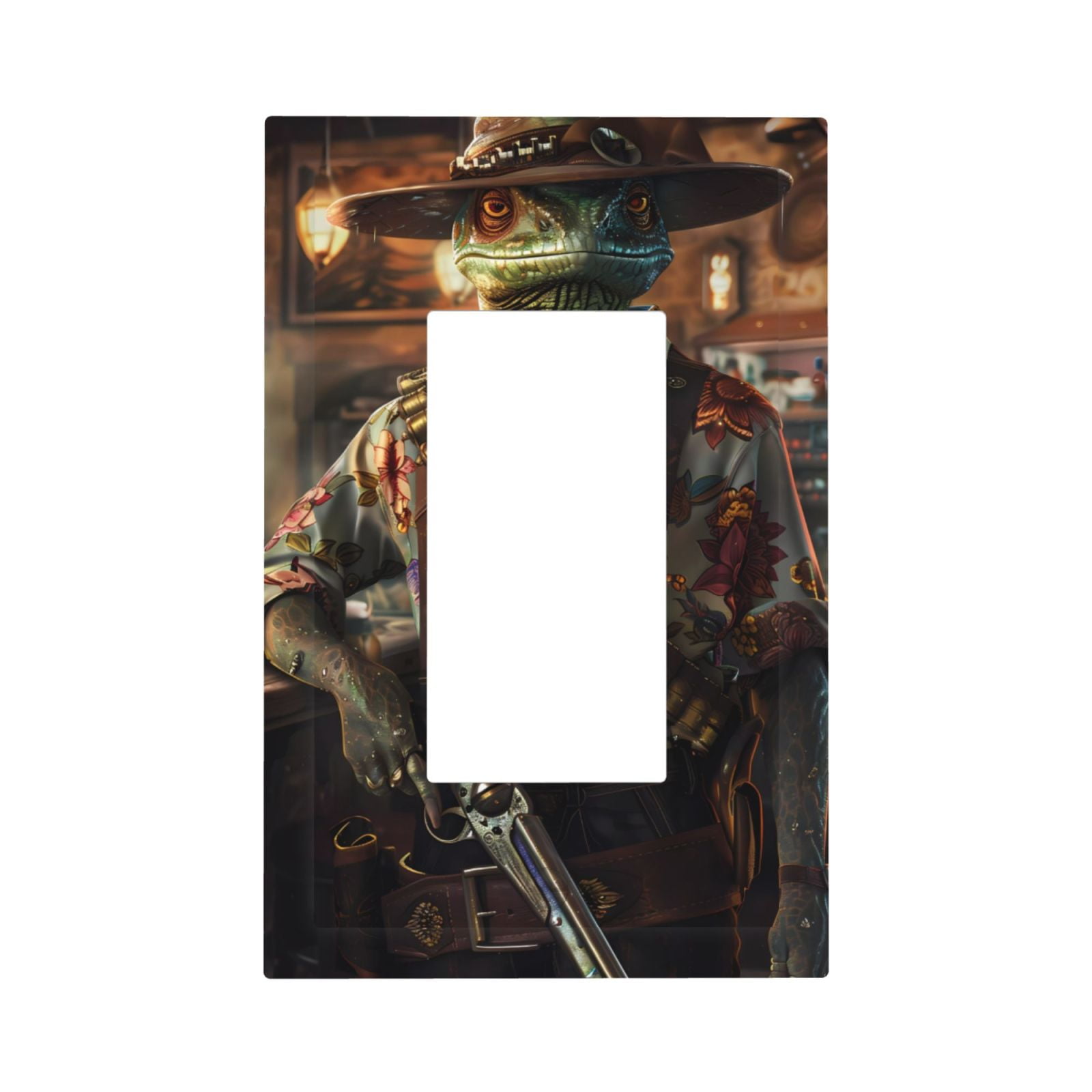 Rocae Cowboy Iguana Floral Shirt for Decorator Light Switch or ...