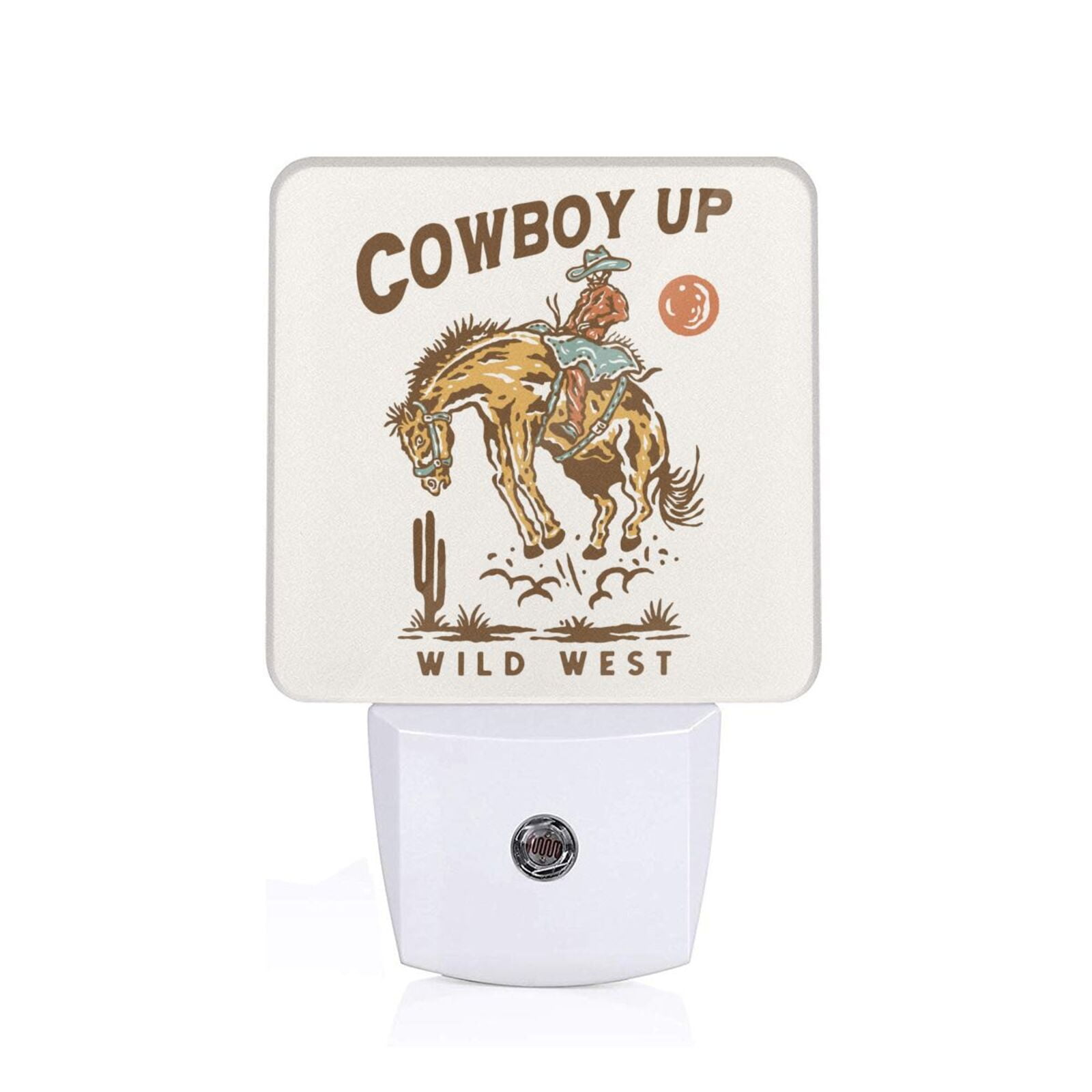 Rocae Cowboy Up Vintage Wild West for 0.5W Plug in Night Light, Dusk to ...