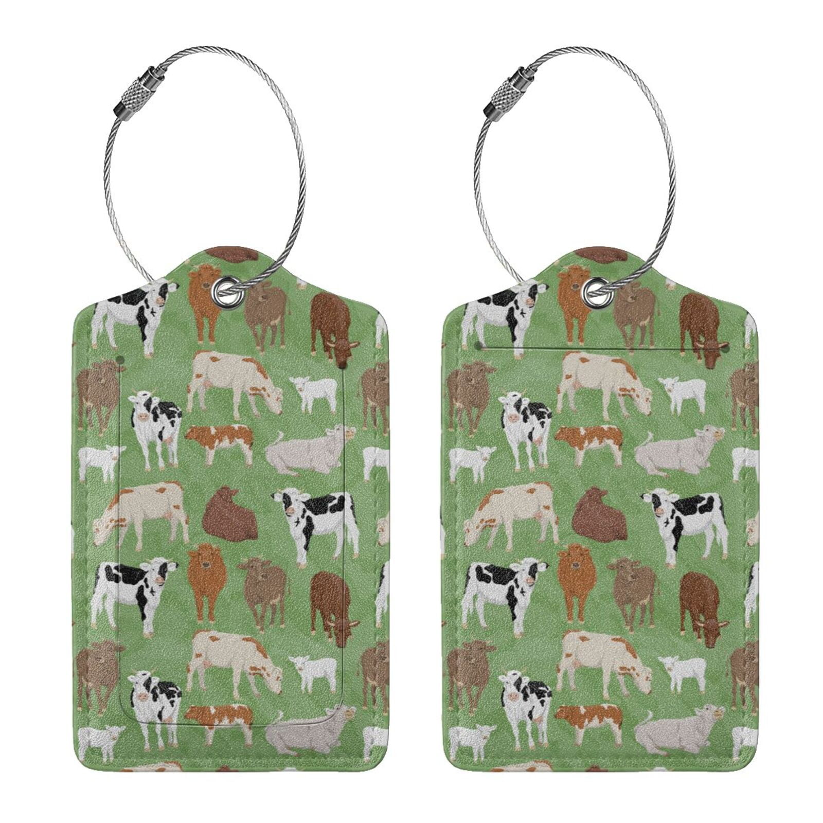 Rocae Cows And Calves for Leather Luggage Baggage Tags ID Label Privacy ...