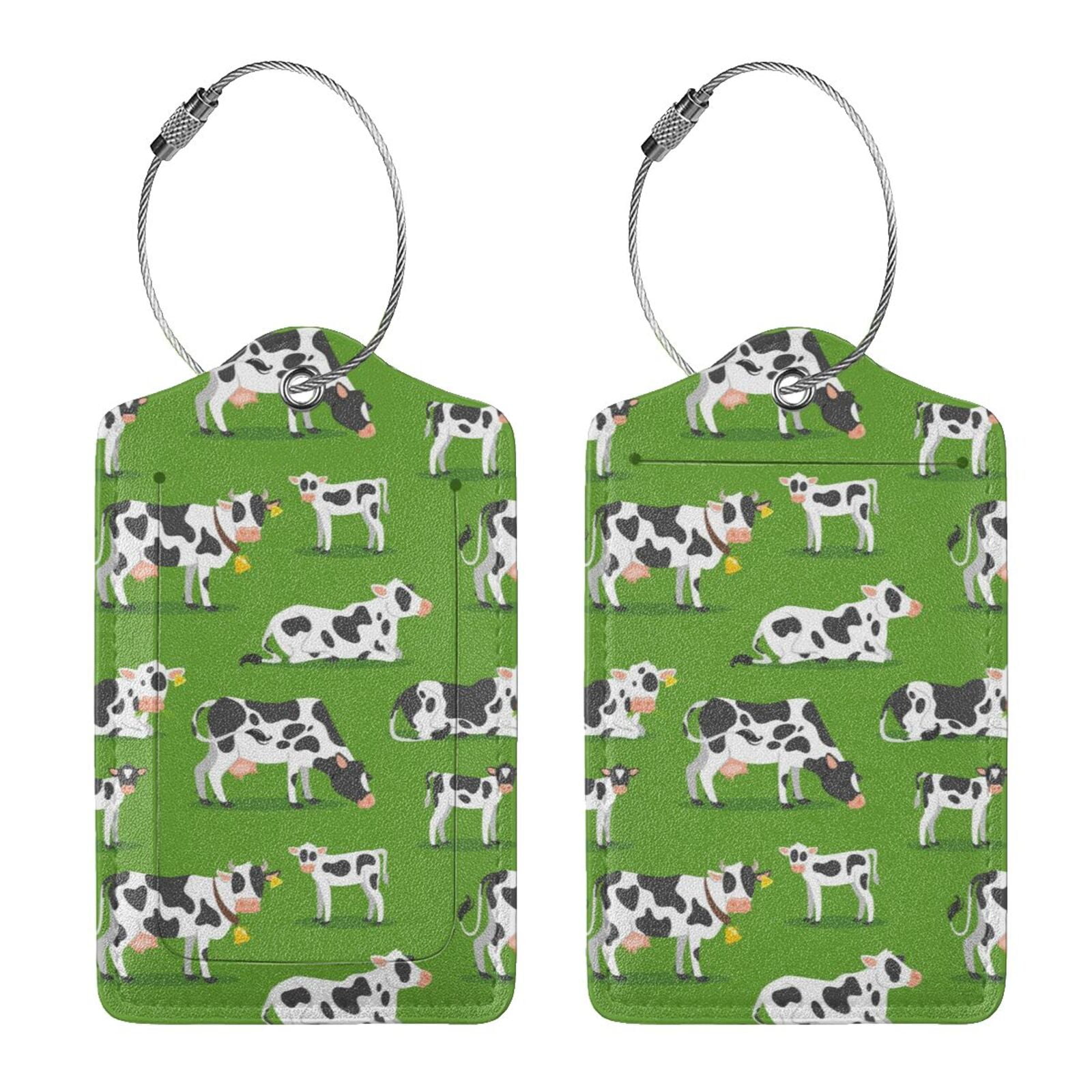 Rocae Cows With Calfs Green for Leather Luggage Baggage Tags ID Label ...