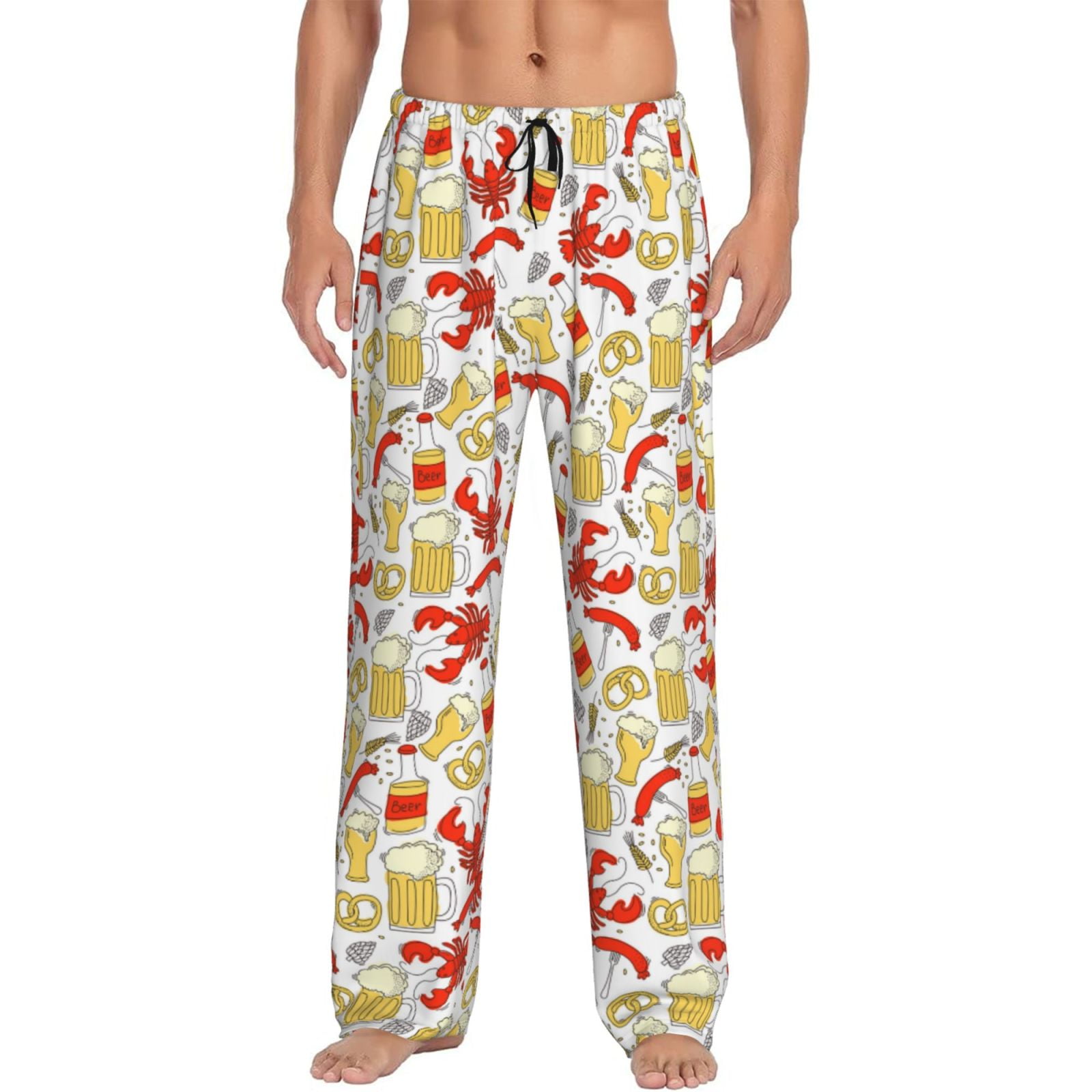 Rocae Crabs And Beer Mens Pajama Pants Pj Pants Mens Lounge Pants-XX ...